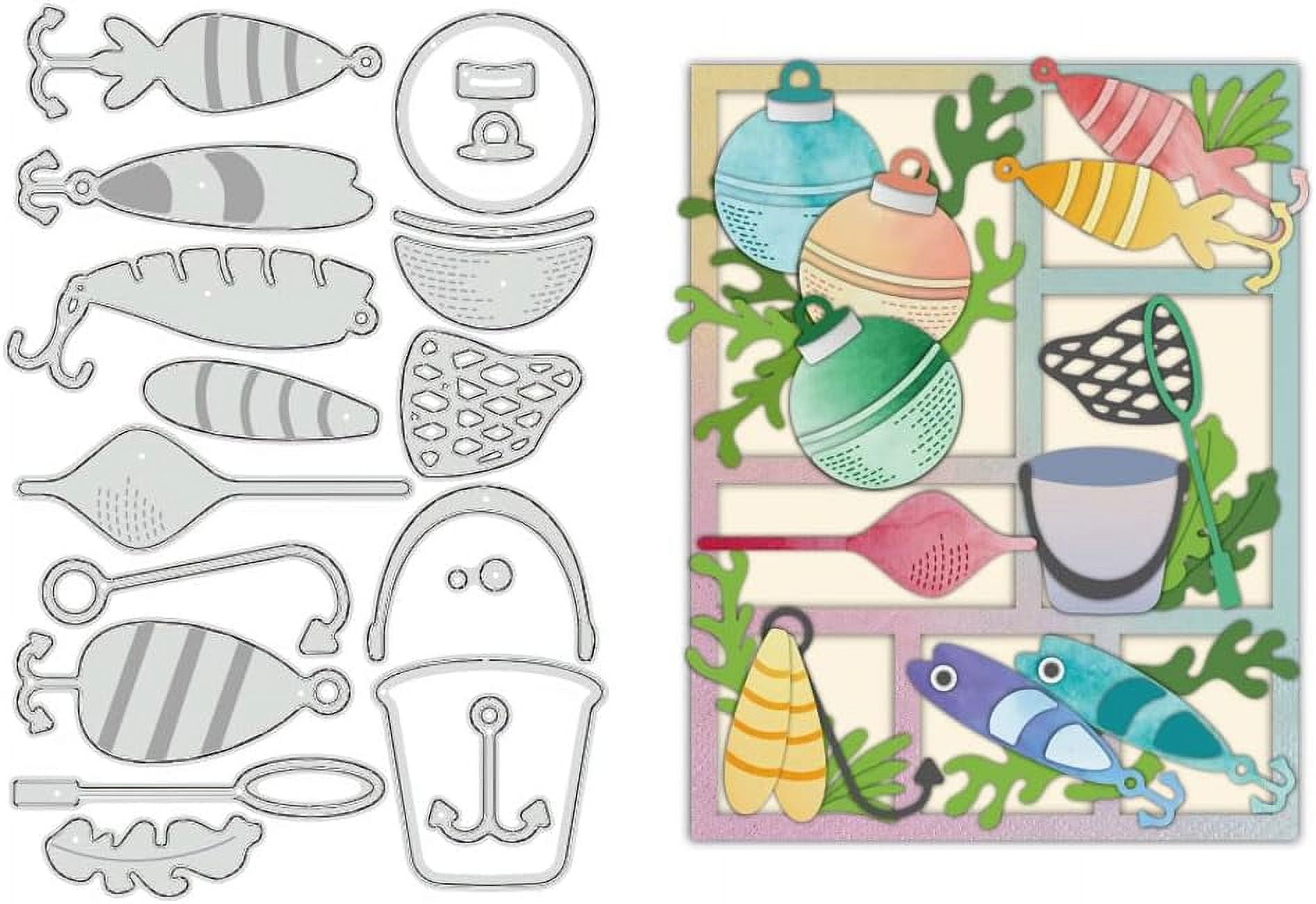 Fish Dies for Card Making Metal Fishing Bait Fishing Float Die Cuts ...