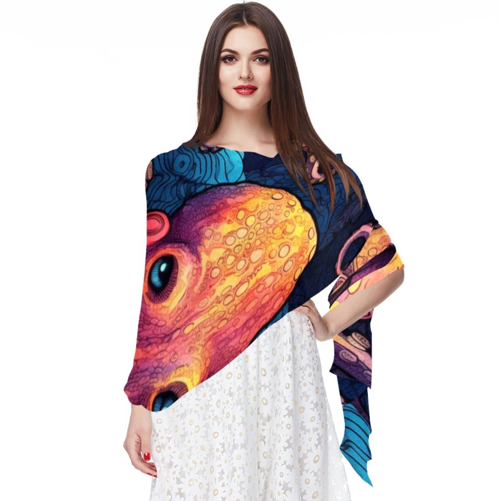 Fish Elegant Chiffon Yarn Silk Scarf for Women - Translucent and ...