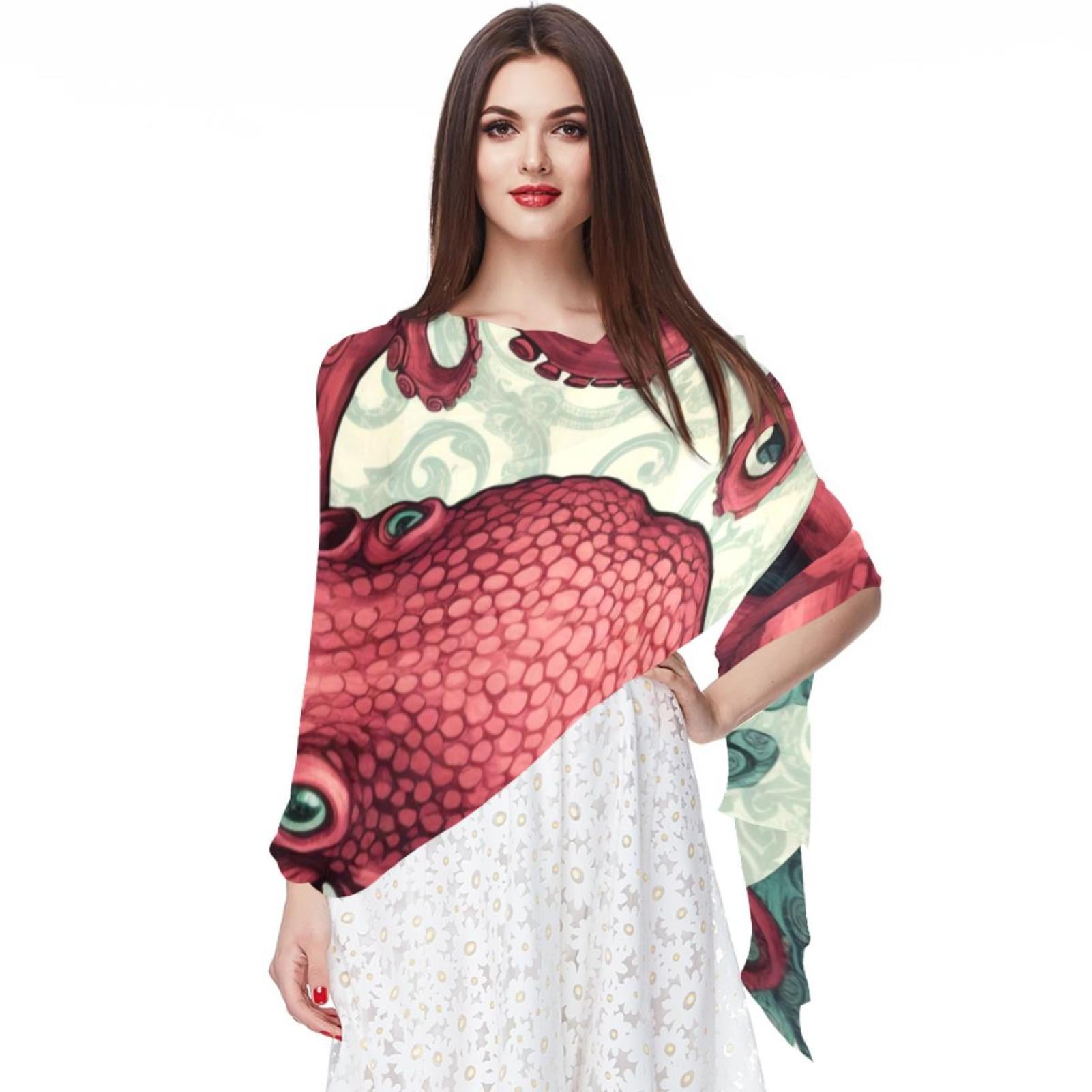 Fish Elegant Chiffon Yarn Silk Scarf for Women - Translucent and ...