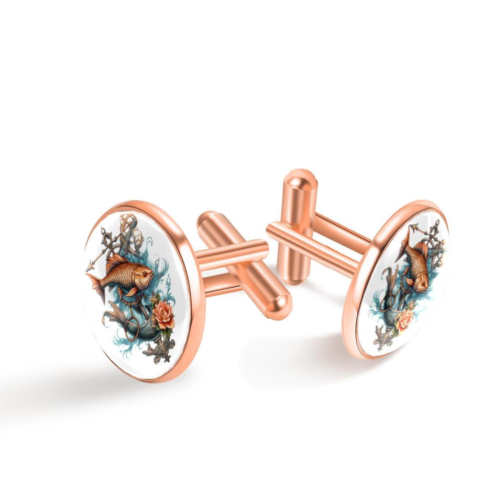 Fish Elegant Mens Cufflinks Set, Made of Stainless Steel, Suitable for ...