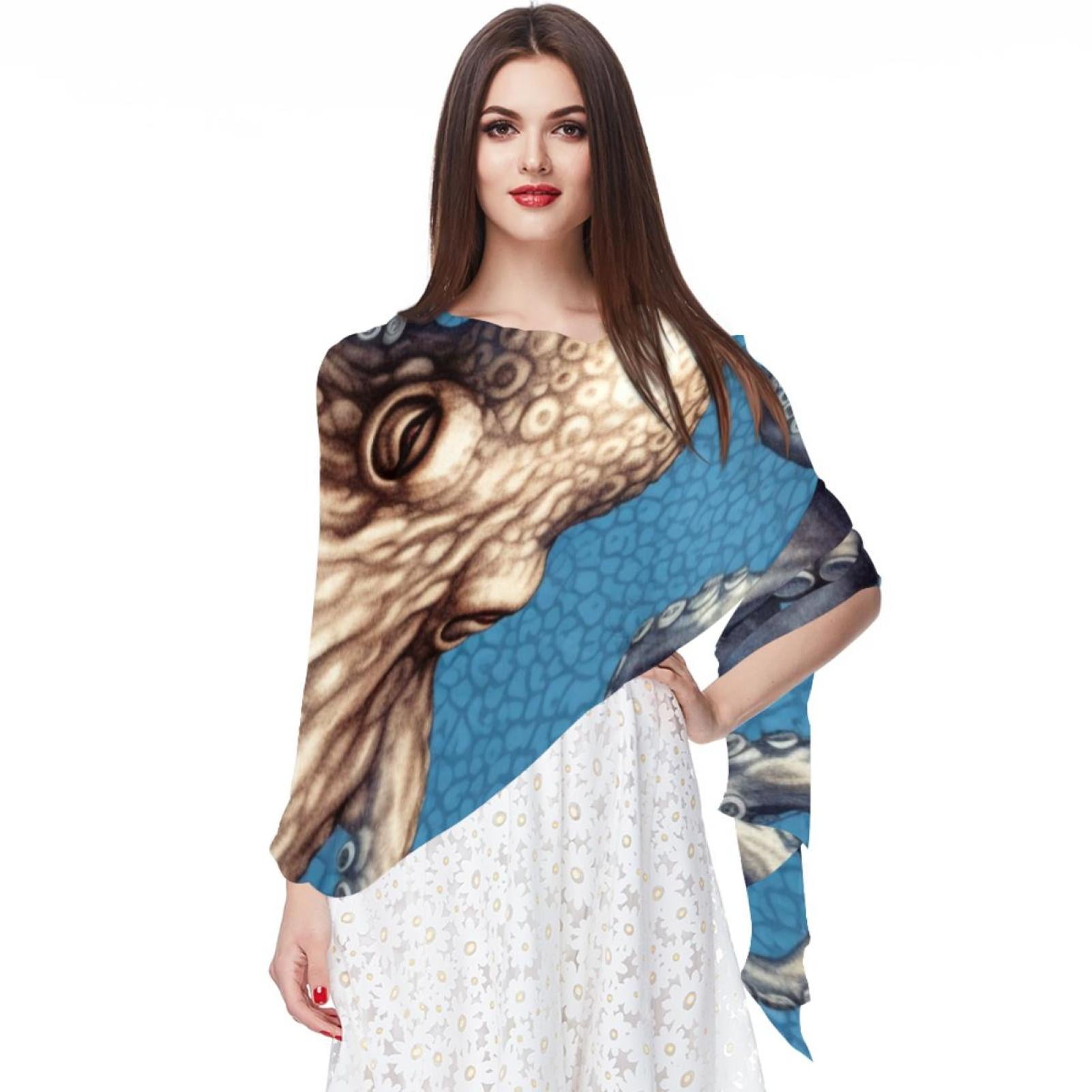 Fish Elegant Silk Scarf - Translucent Chiffon Yarn - Lightweight and ...