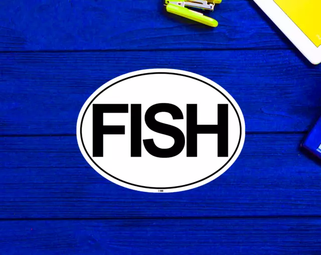 Fish Euro Oval Go Fishing Deep Sea Freshwater Saltwater Sticker Phone ...