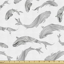 Ambesonne Nautical Fabric by the Yard Upholstery, Pastel Toned ...