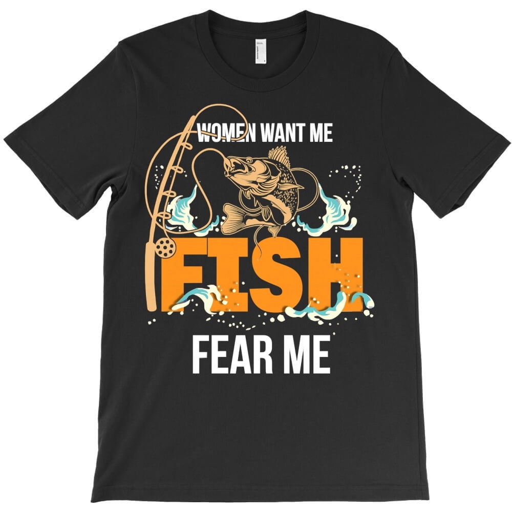 Fish Fear Me Funny Fishing Themed Retro Vintage Style Angler Hobby ...