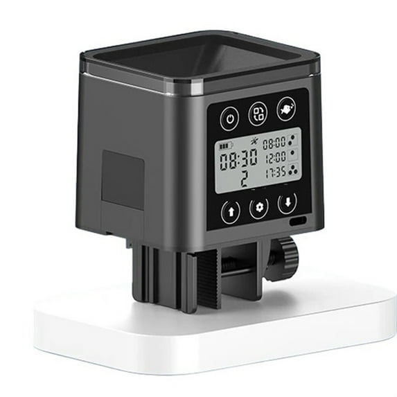 Fish Feeder Automatic LED LCD Screen Automatic Feeder 320ml Large ...