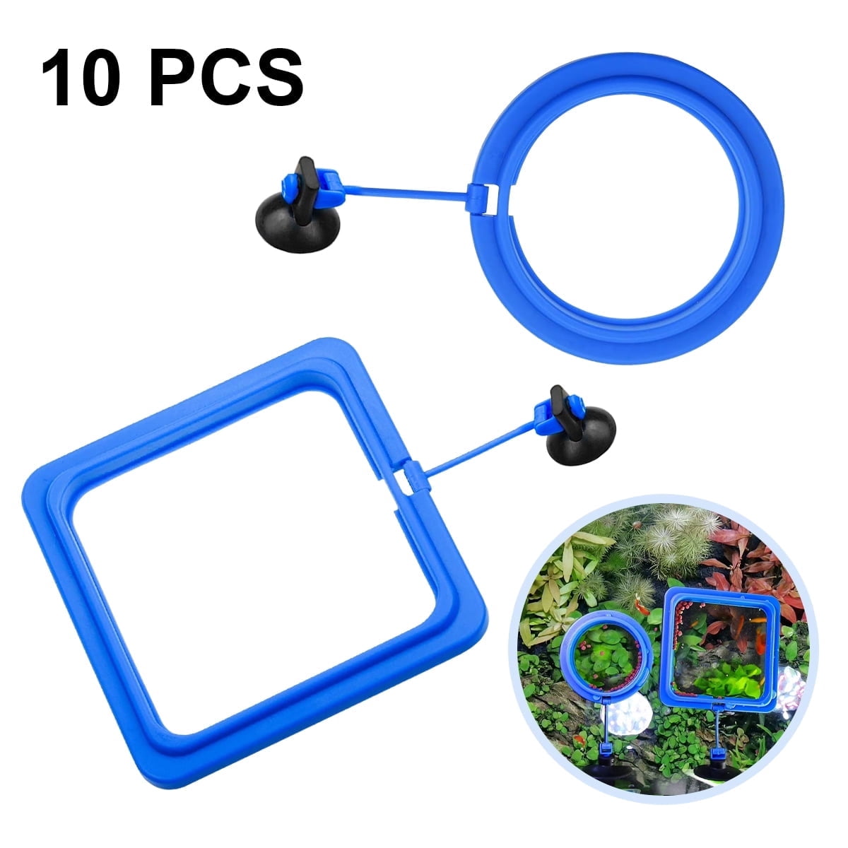 Fish Feeding Ring, Square and Round Aquarium Fish Tank Feeding Ring ...