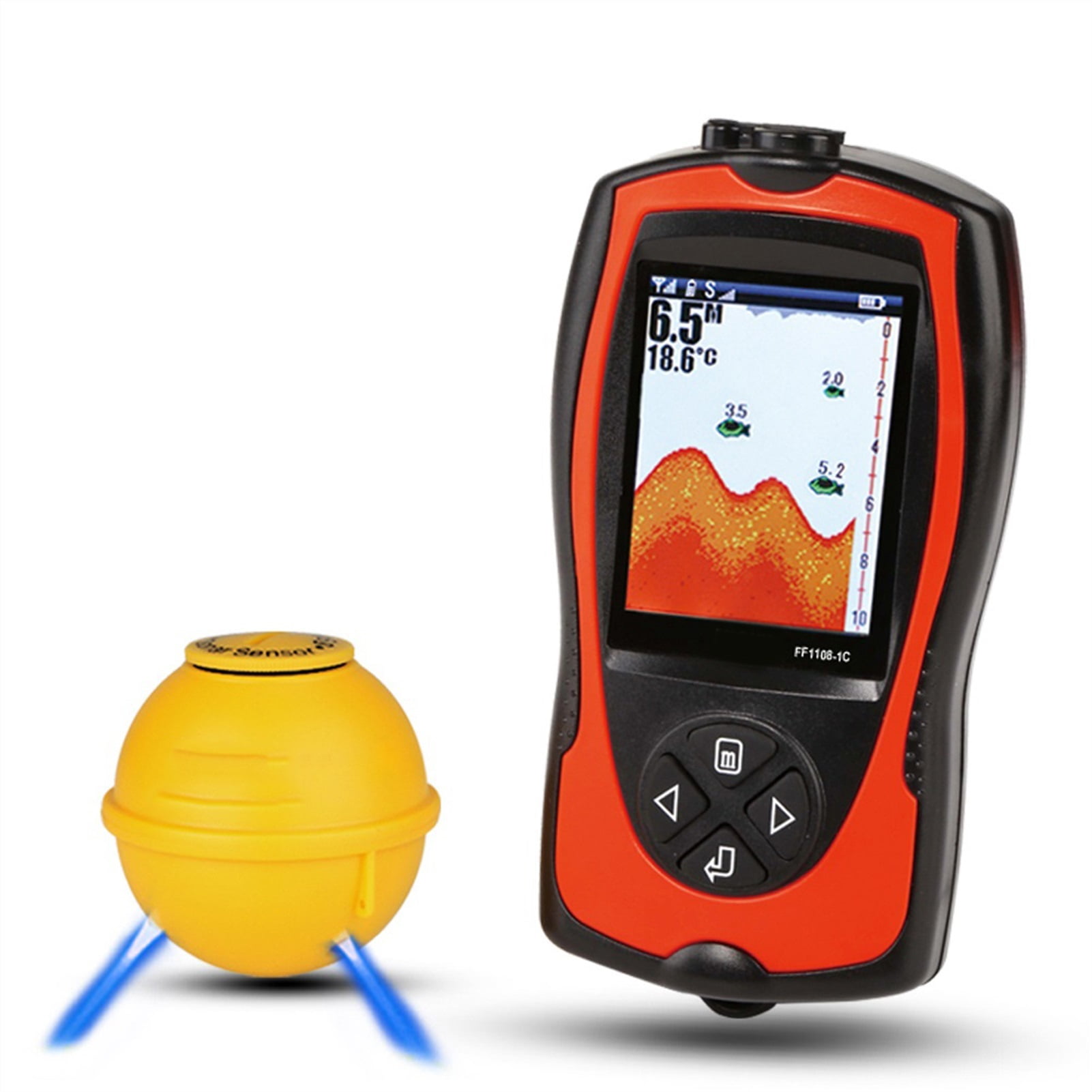 Fish Finder 2.4inch LCD Wireless Sonar Transducer Depth Locator ICE ...