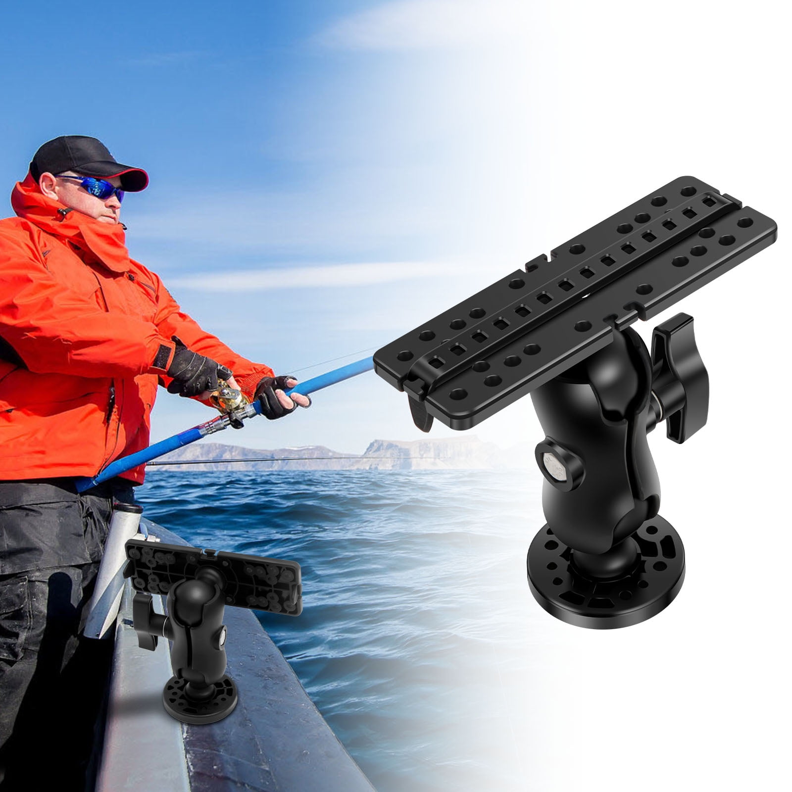 Fish Finder Mount Universal Nylon and Silicone Fish Finder Holder ...
