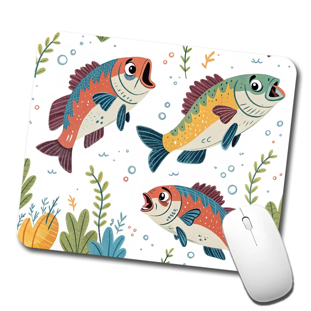 Fish Fishing Cute Cartoon Mouse Pad Low Profile Gaming Mat - Walmart.com