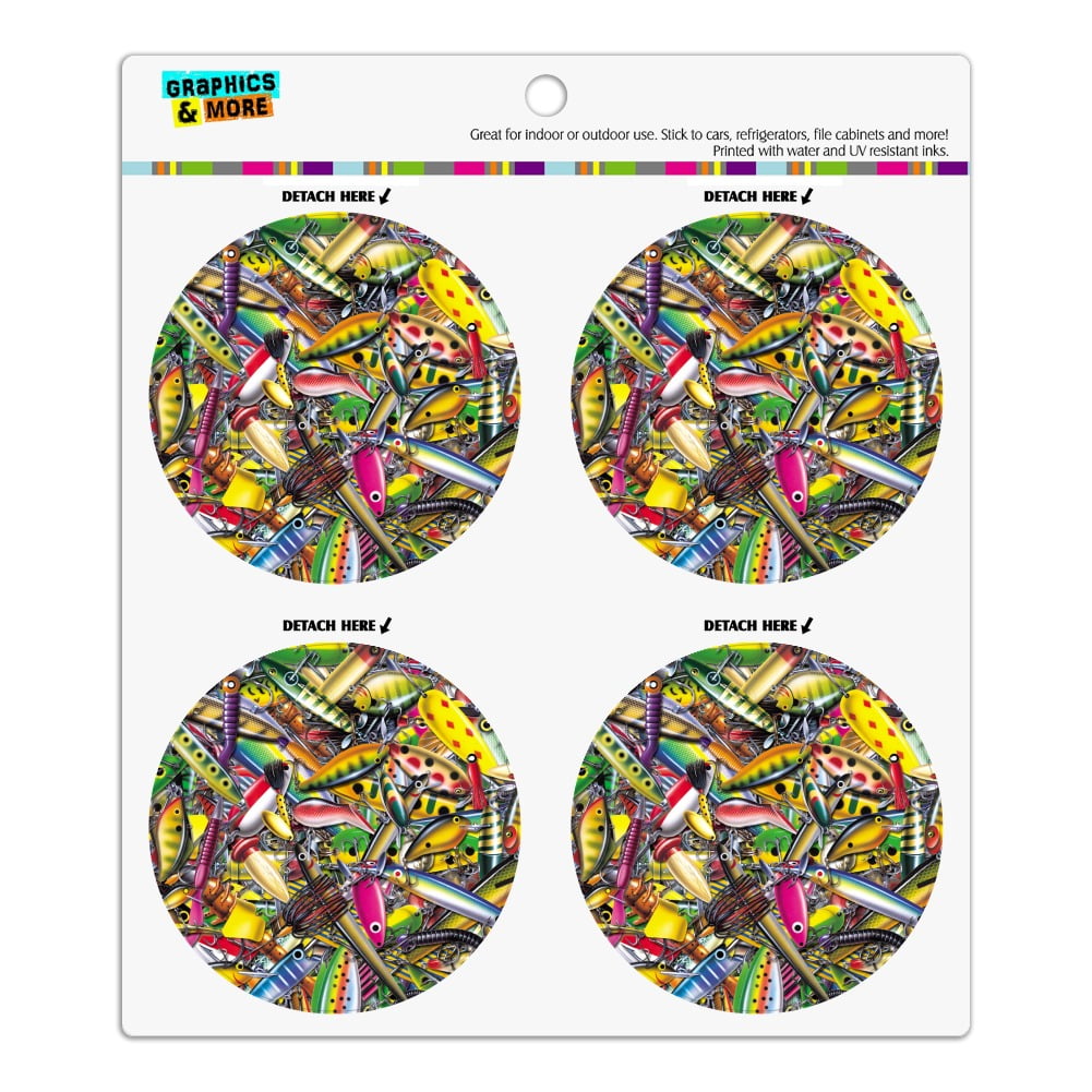 Fish Fly Fishing Lures Refrigerator Fridge Locker Vinyl Circle Magnet ...