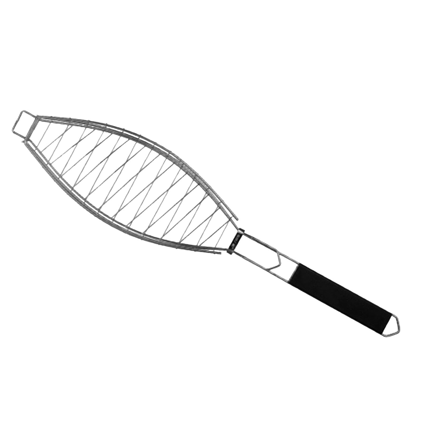 Fish Grill Net Non-stick Fish Grilling Basket Wood Handle Outdoor BBQ ...