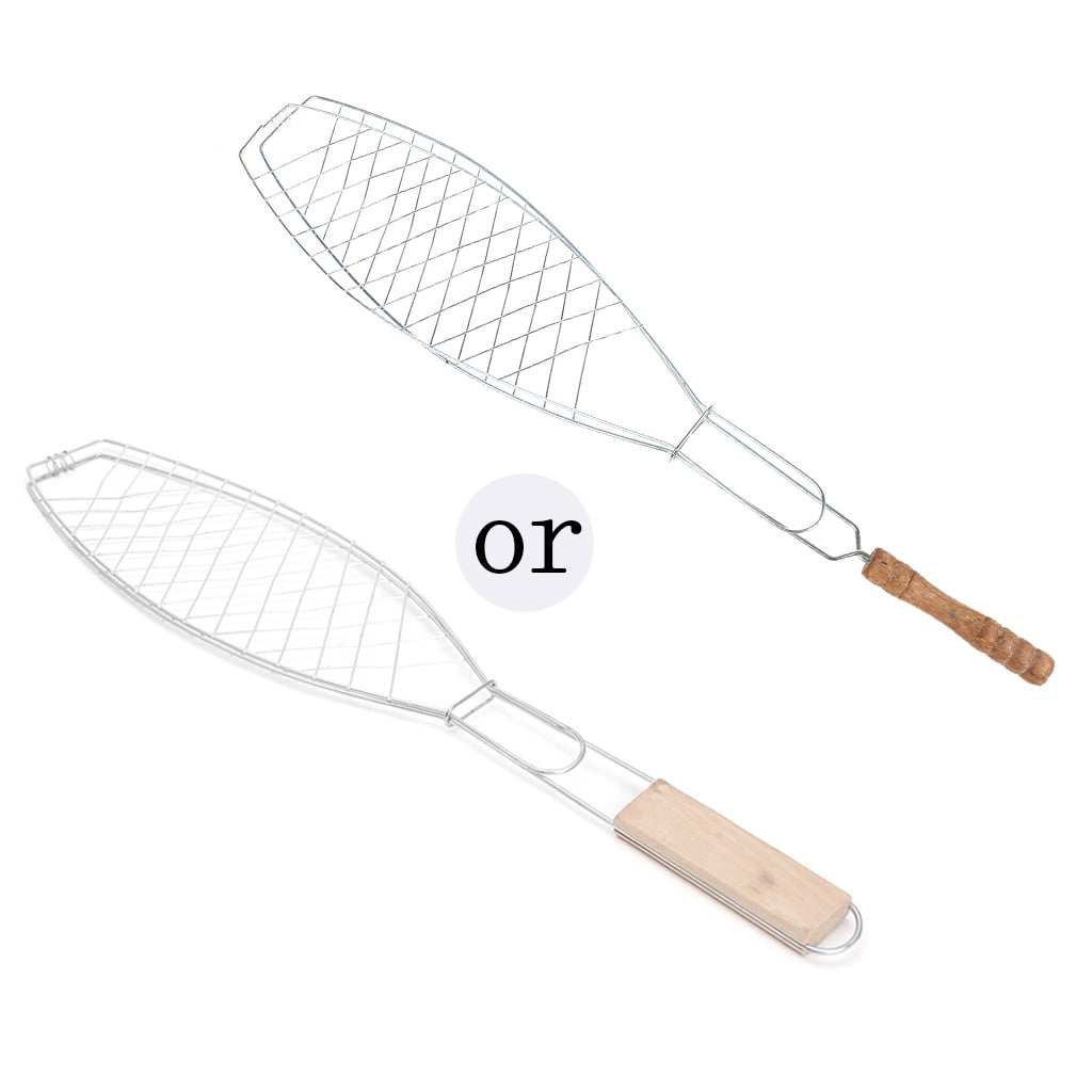 Fish Grilling Basket Clip Roast Food Meat Pork Button Hinged Grill Rack ...