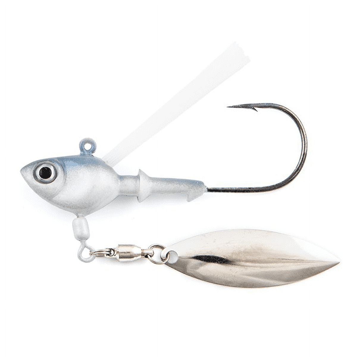 Fish Head 1200106 Weedless Spin Jighead, 3/8 oz, 5/0 Hook, Albino ...