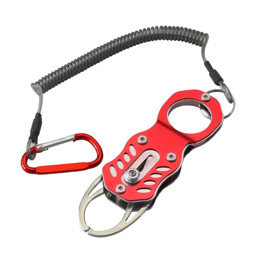 Fish Holder Gripper Tool with Coiled Lanyard Stainless Fish Mouth ...