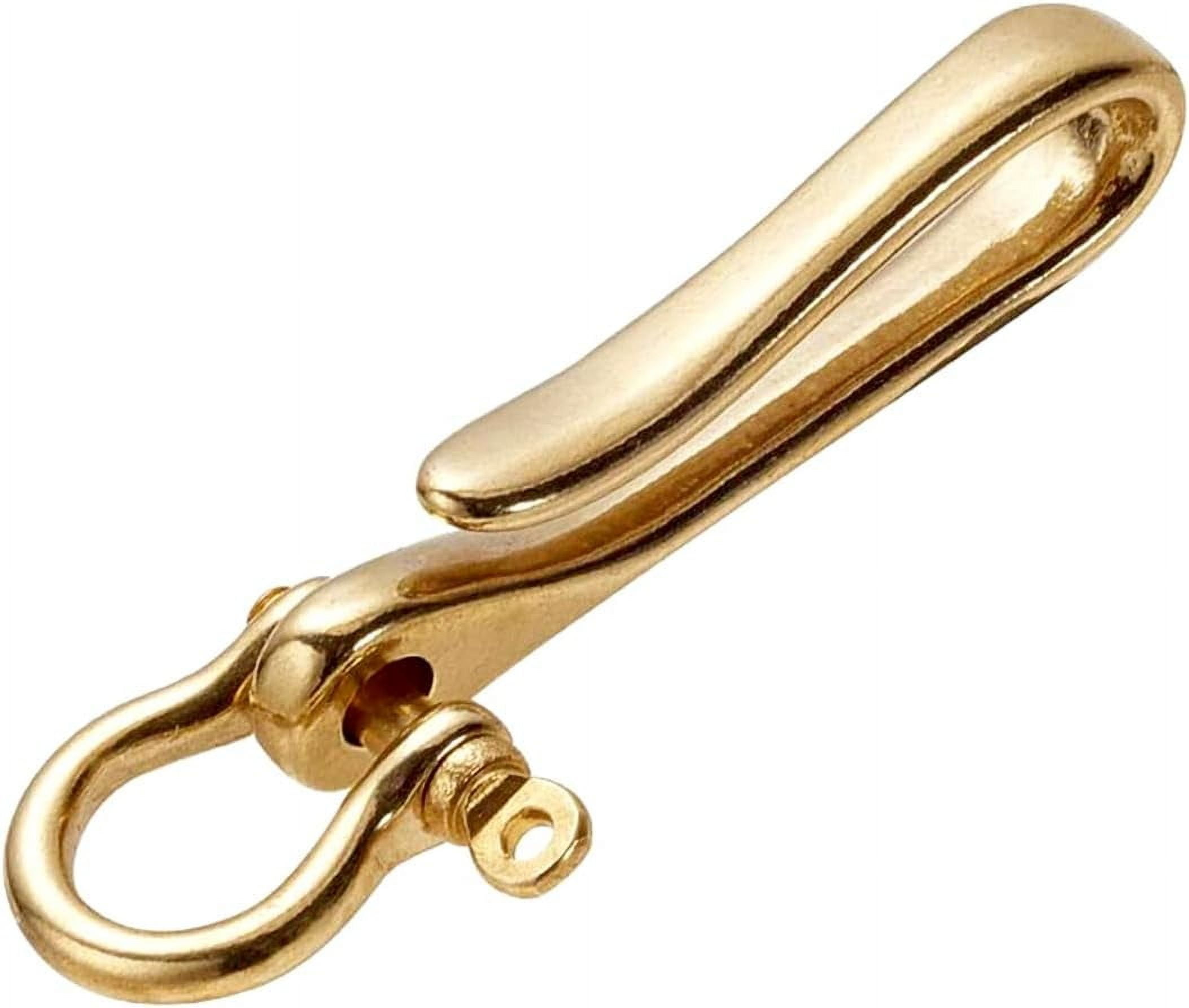 Fish Hook Keychain Brass Key Ring Golden Solid U Shape Key Hook Belt ...