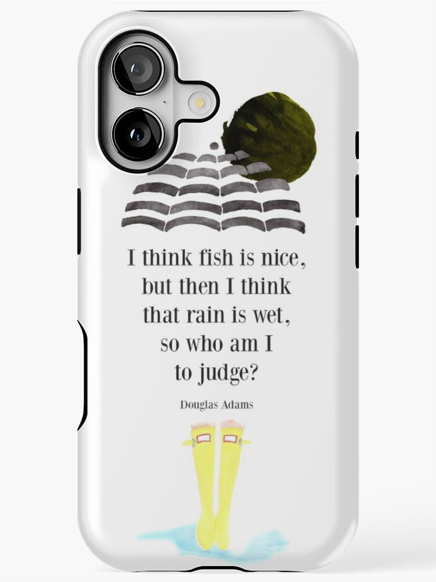 Fish Is Nice Rain Is Wet Quote Phone Case for iPhone 11 12 13 14 15 16 ...