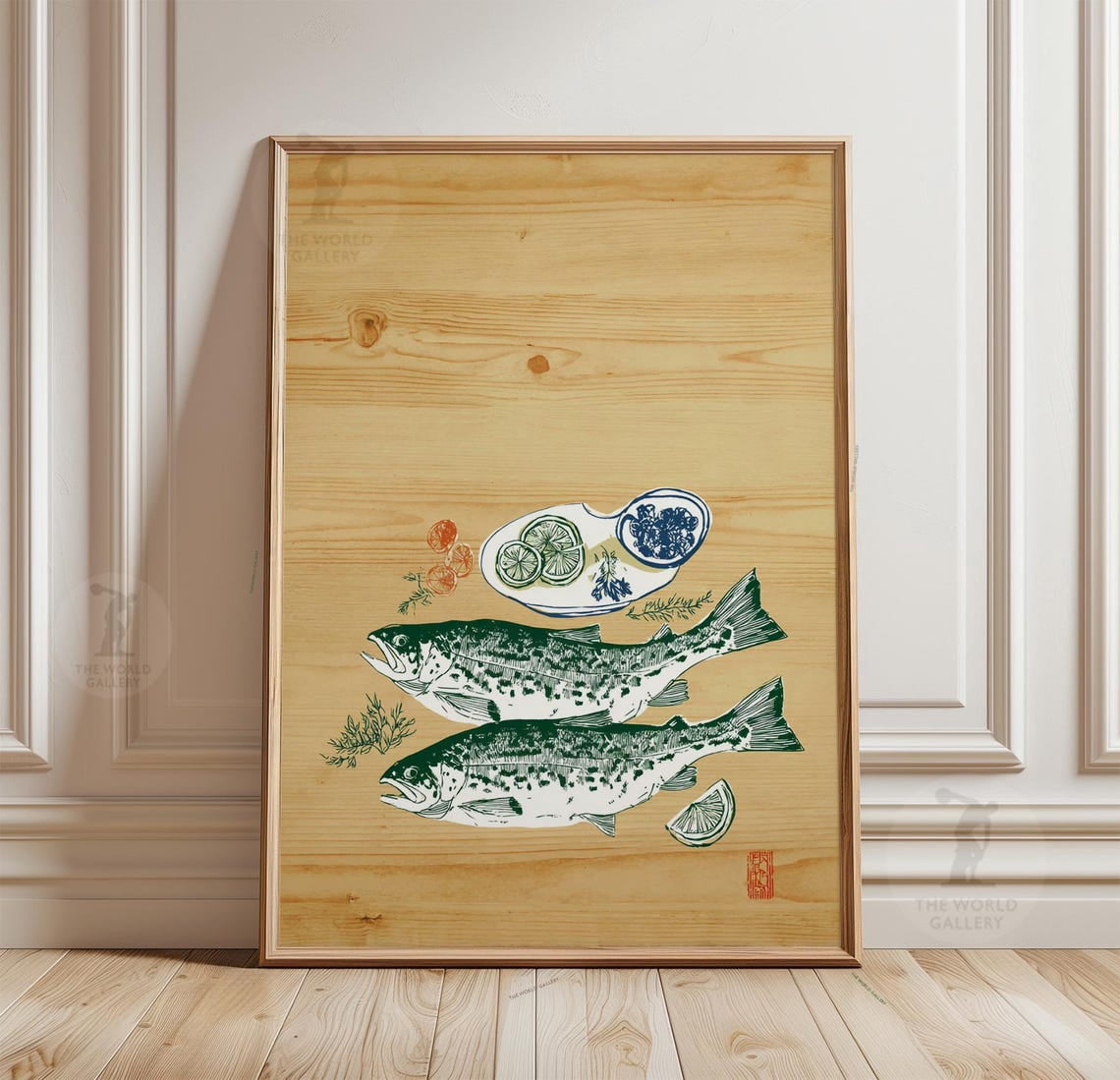 Fish Kitchen Poster Vintage Food Wall Art Rustic Cooking Decor Art ...
