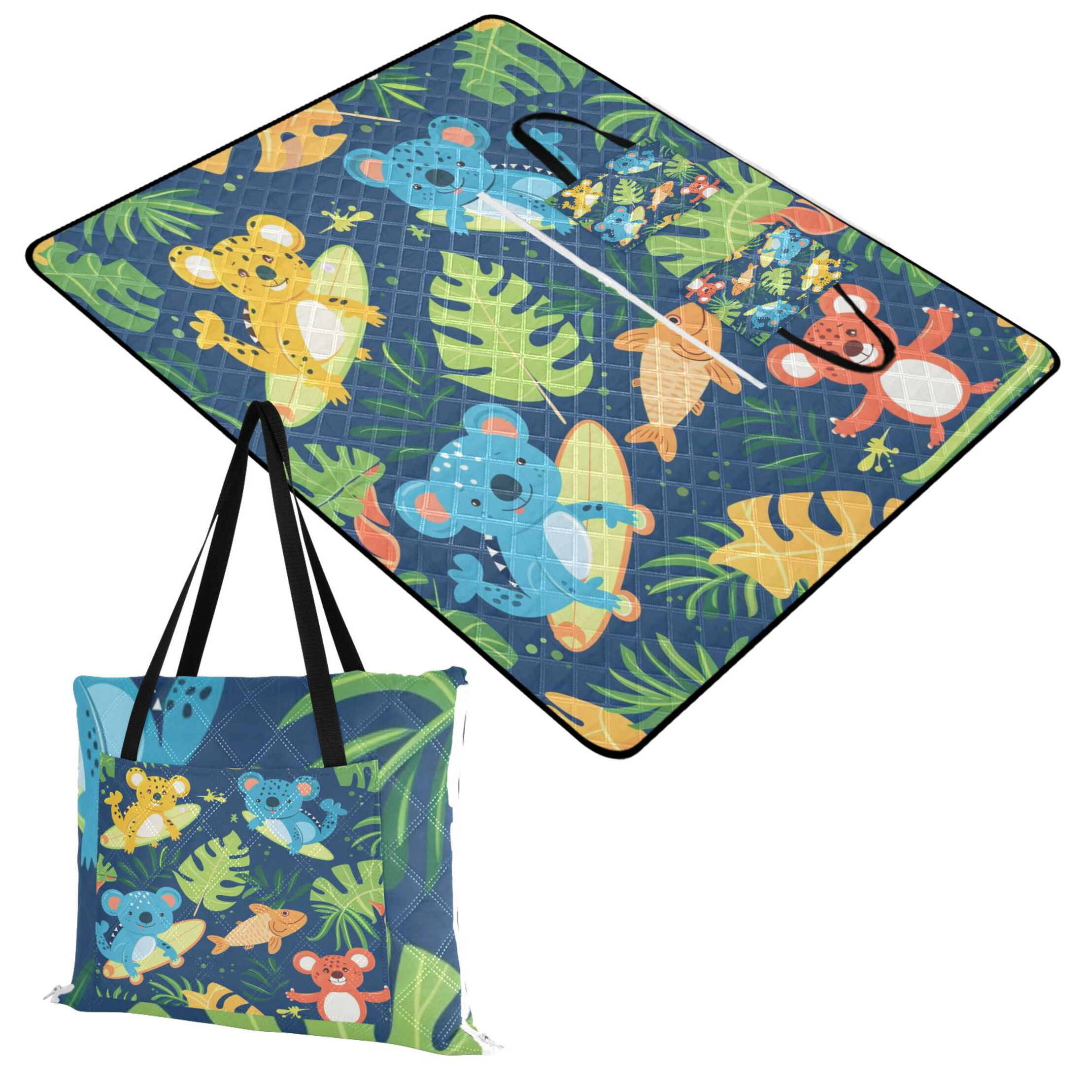 Fish Koala Leaf Extra Large Picnic Beach Blanket Waterproof Sand Proof ...