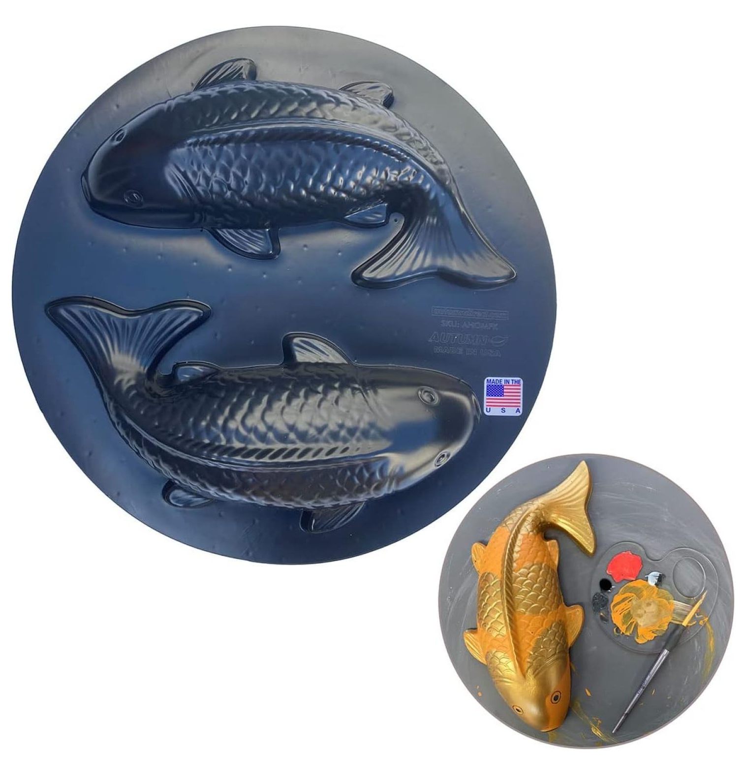 Fish Koi Garden Decor Mold, Concrete Cement Mold, Fish for Garden ...