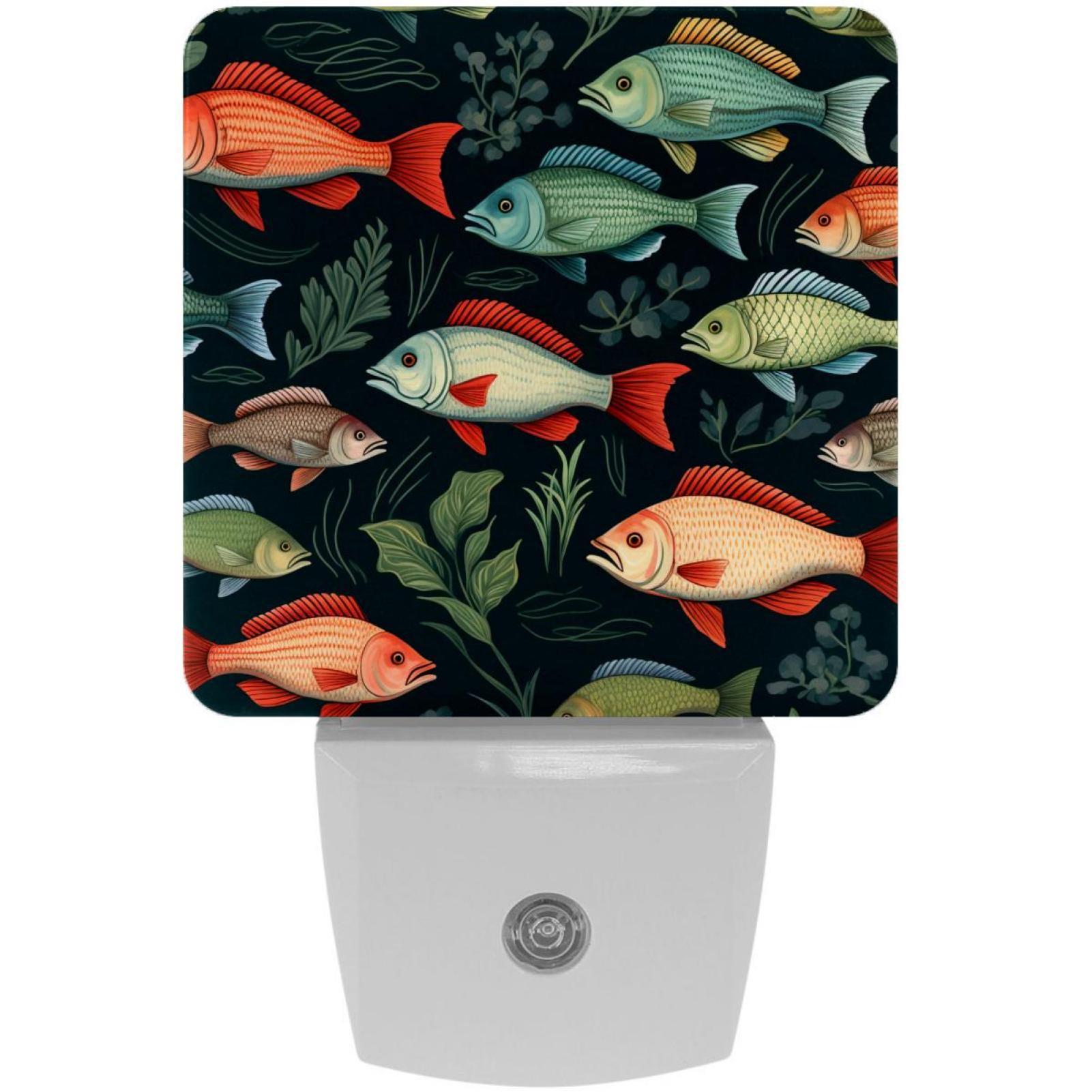 Fish LED Square Night Light - Small and Bright Square-shaped LED Night ...