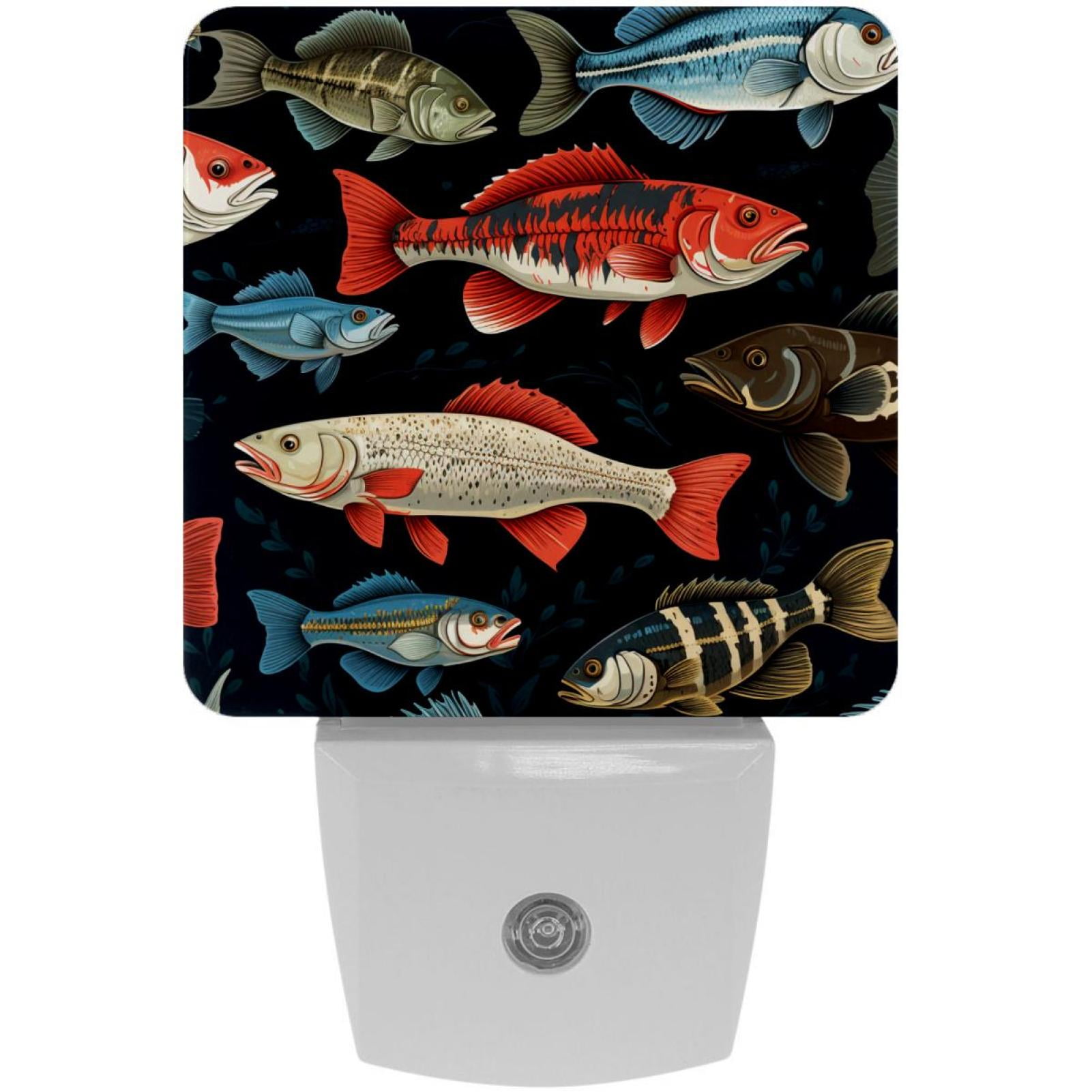 Fish LED Square Night Light - Small and Bright Square-shaped LED Night ...