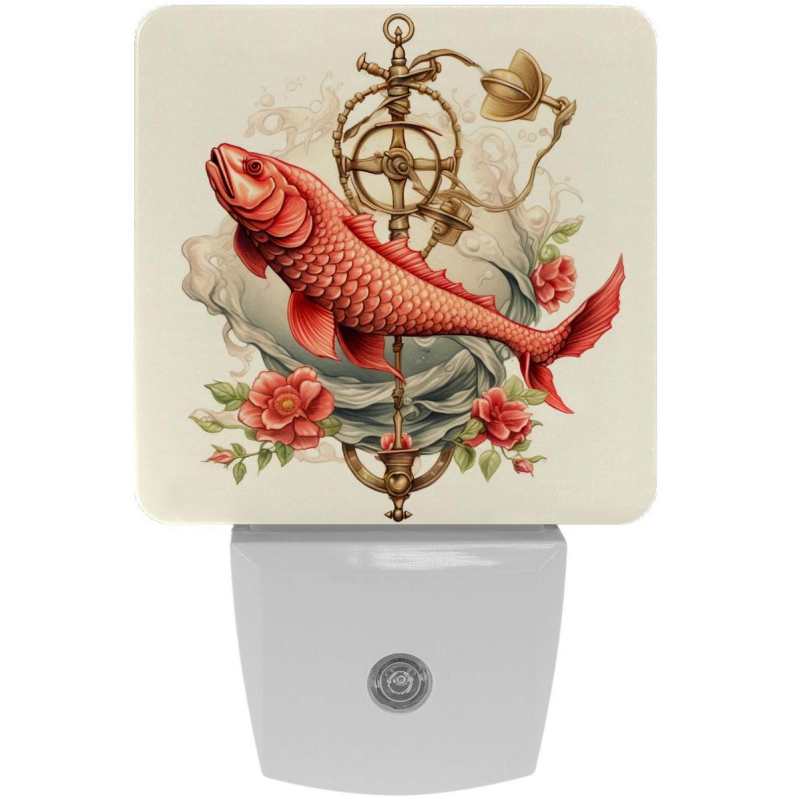Fish LED Square Night Lights - Bedside Lighting Solution for a Soothing ...