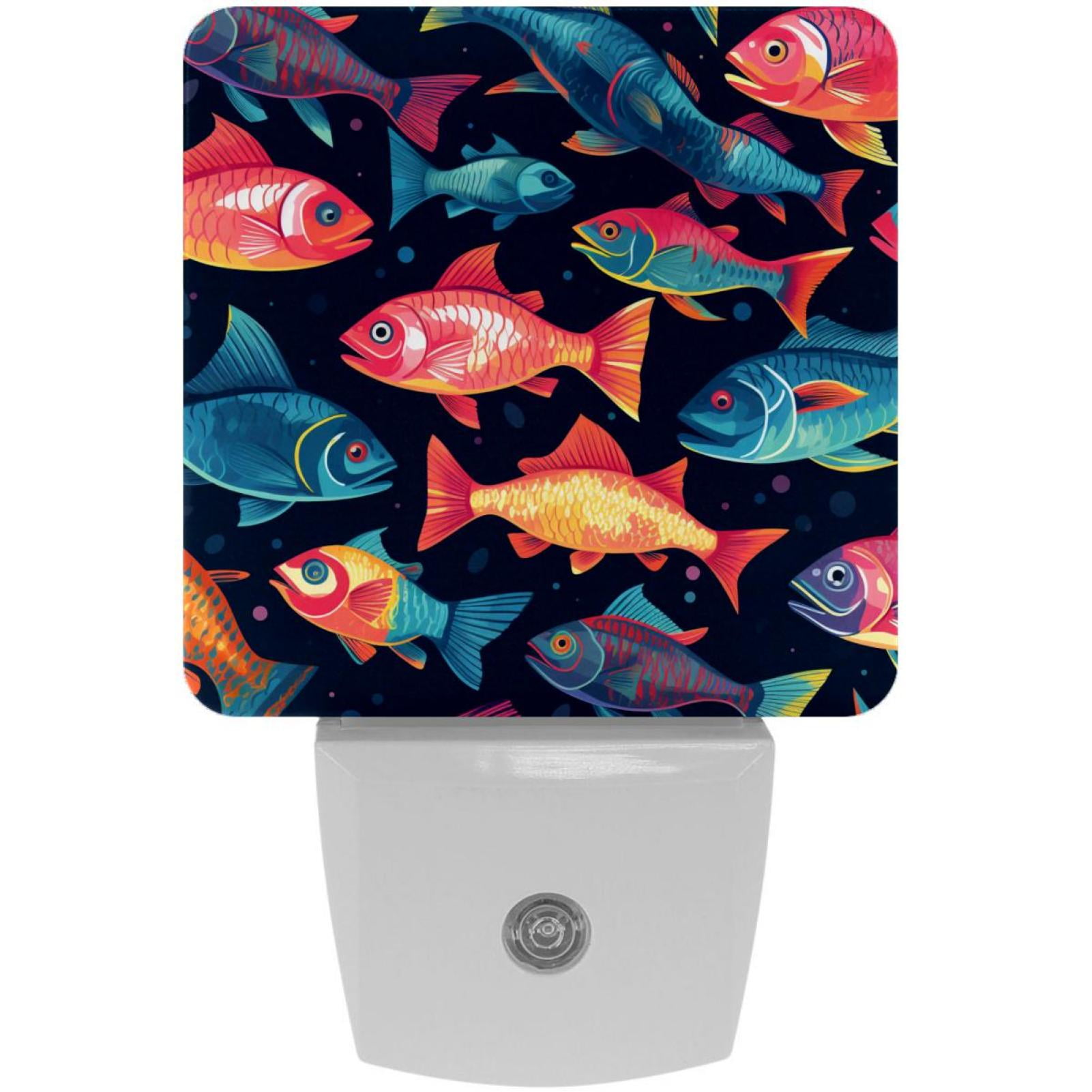 Fish LED Square Night Lights- Modern and Energy Efficient Bedside Lamps ...