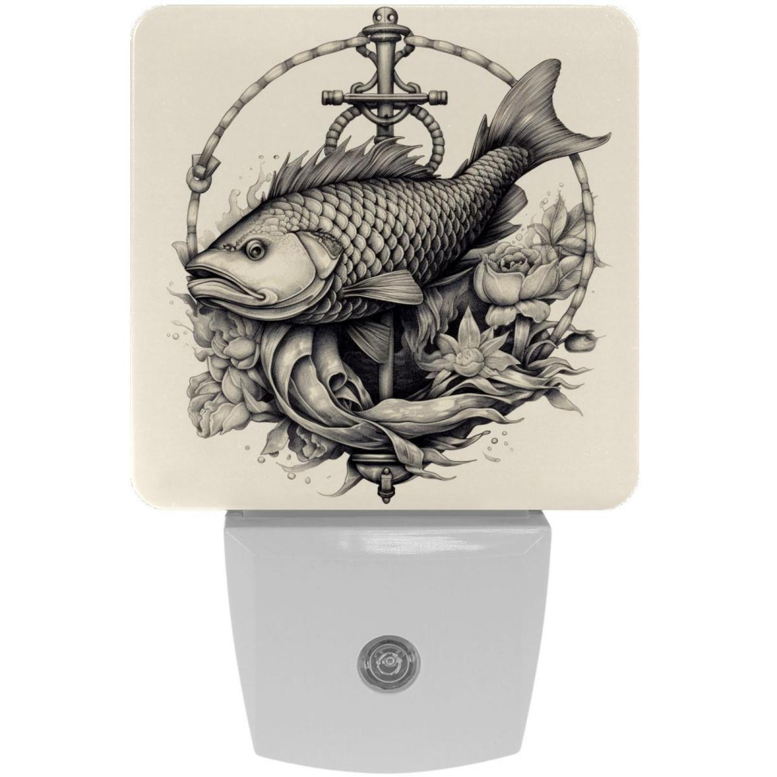 Fish LED Square Night Lights- Modern and Energy Efficient Bedside Lamps ...
