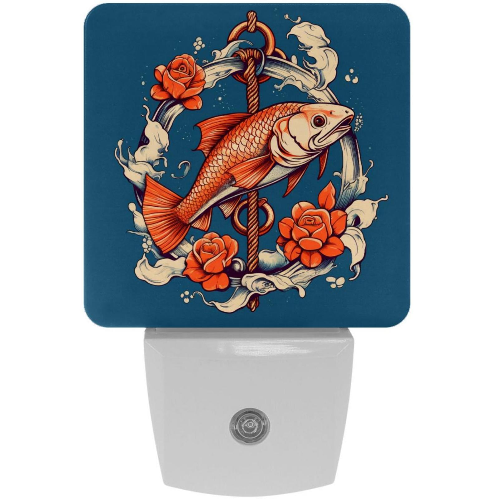 Fish LED Square Night Lights - Portable and Stylish for Bedroom and ...