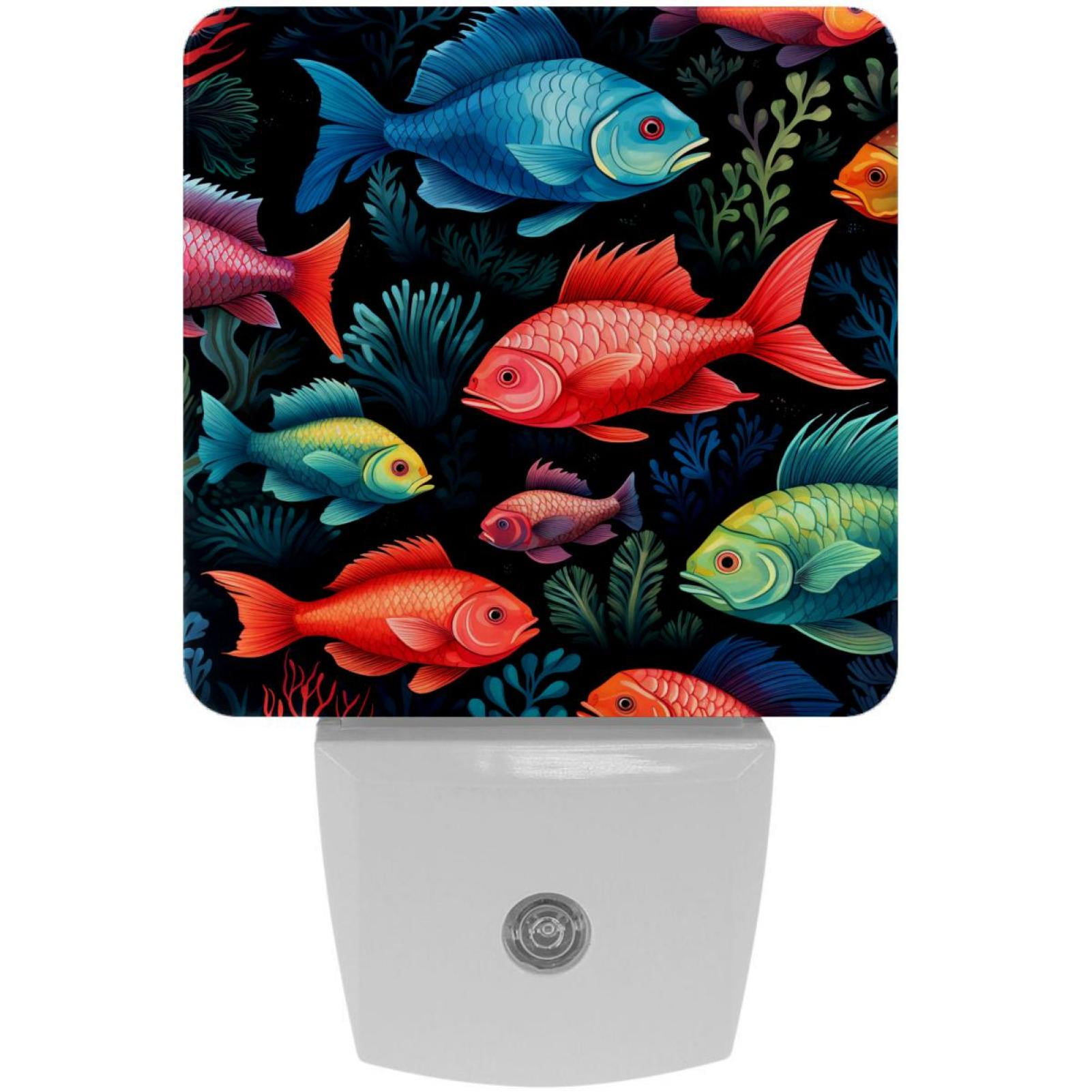 Fish LED Square Night Lights - Portable and Stylish for Bedroom and ...