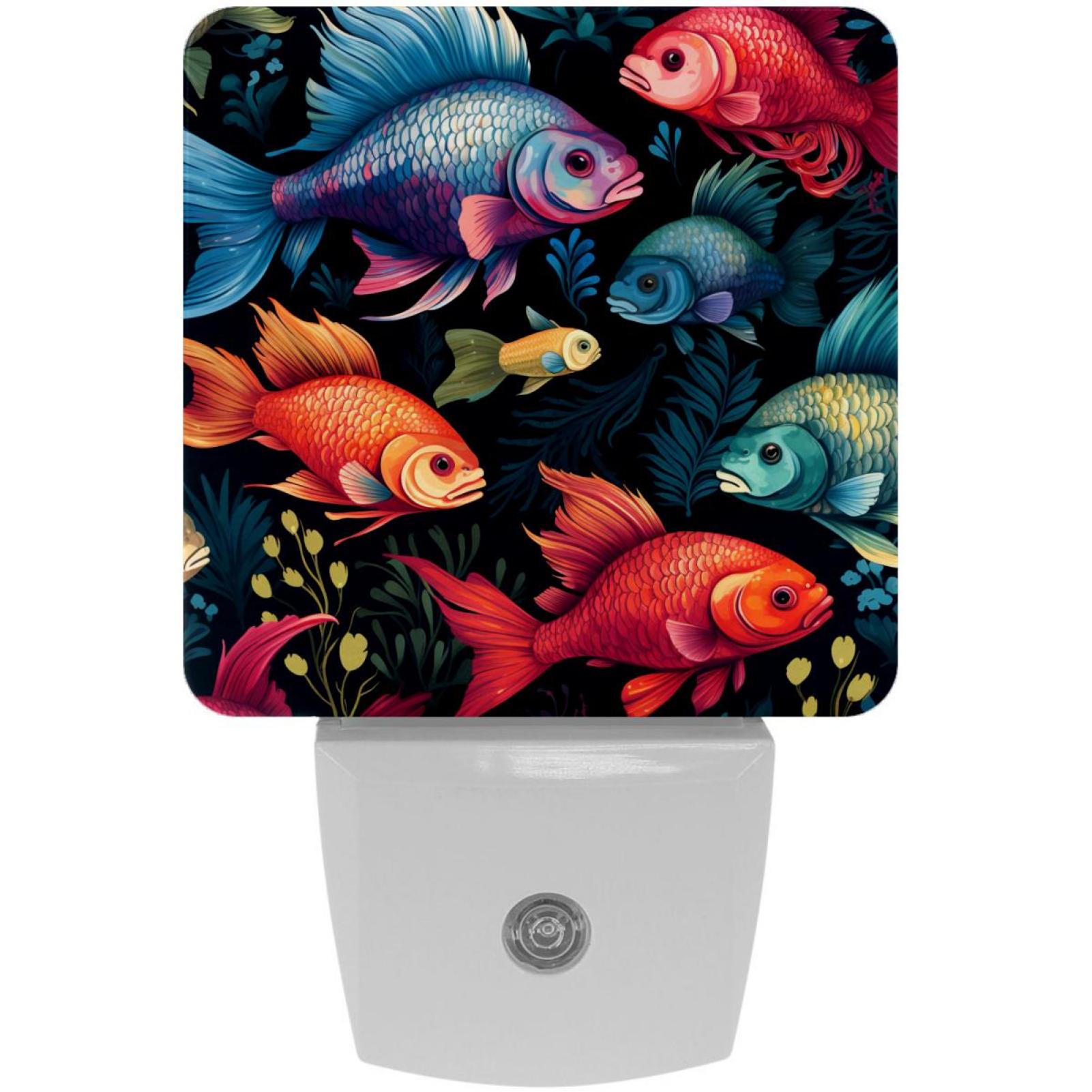 Fish LED Square Night Lights - Portable and Stylish for Bedroom and ...