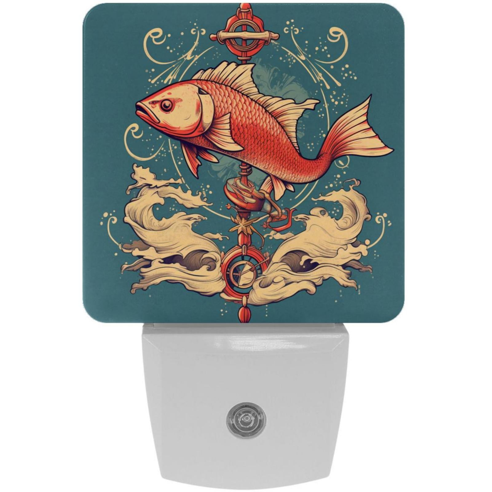 Fish LED Square Night Lights with Motion Sensor - Modern and Energy ...