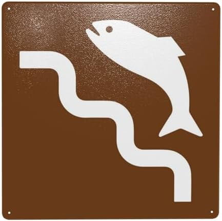 Fish Ladder Warning Sign, Marina Security Metal Signs for Outdoor ...