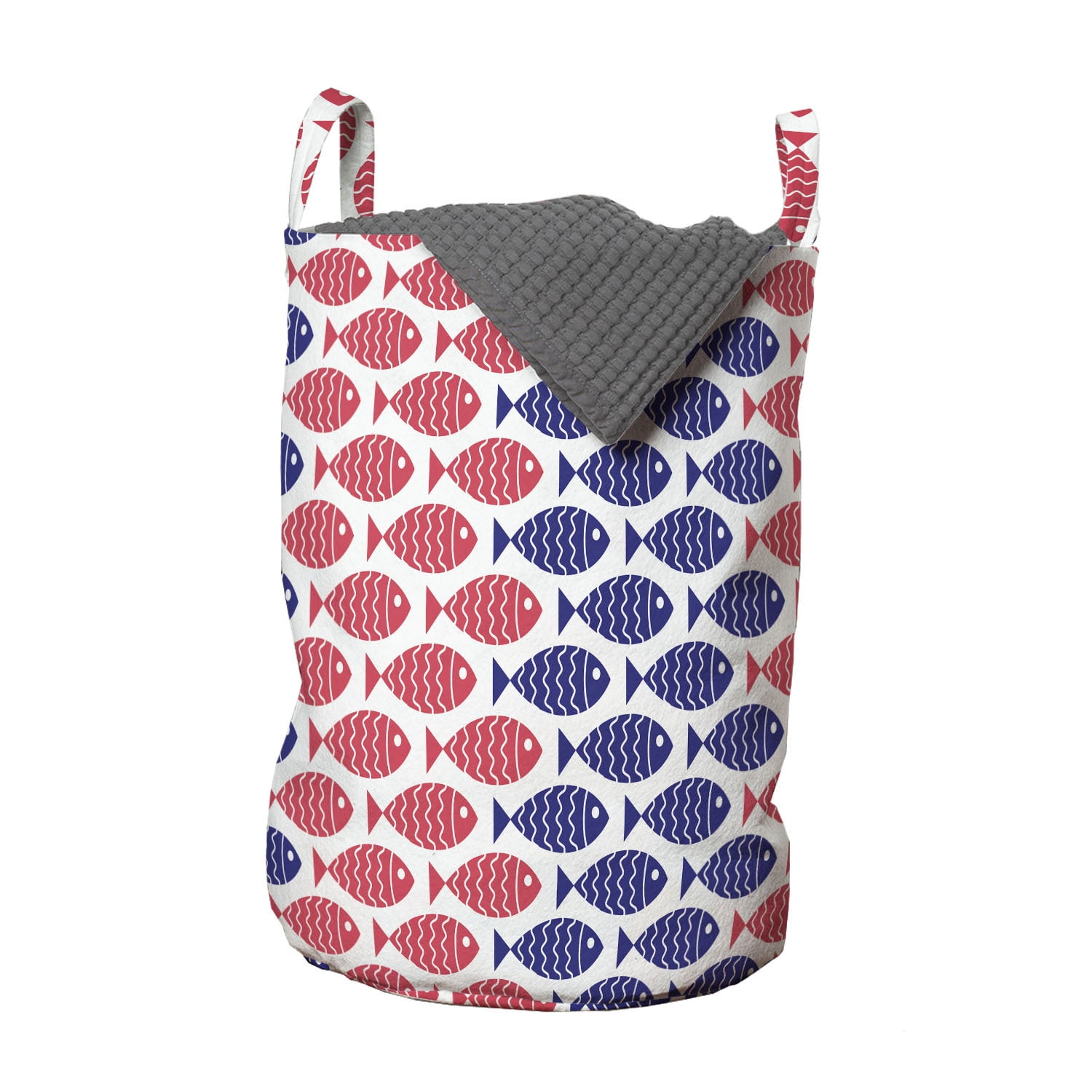 Fish Laundry Bag, Nautical Theme Design Illustration of Fish on White ...