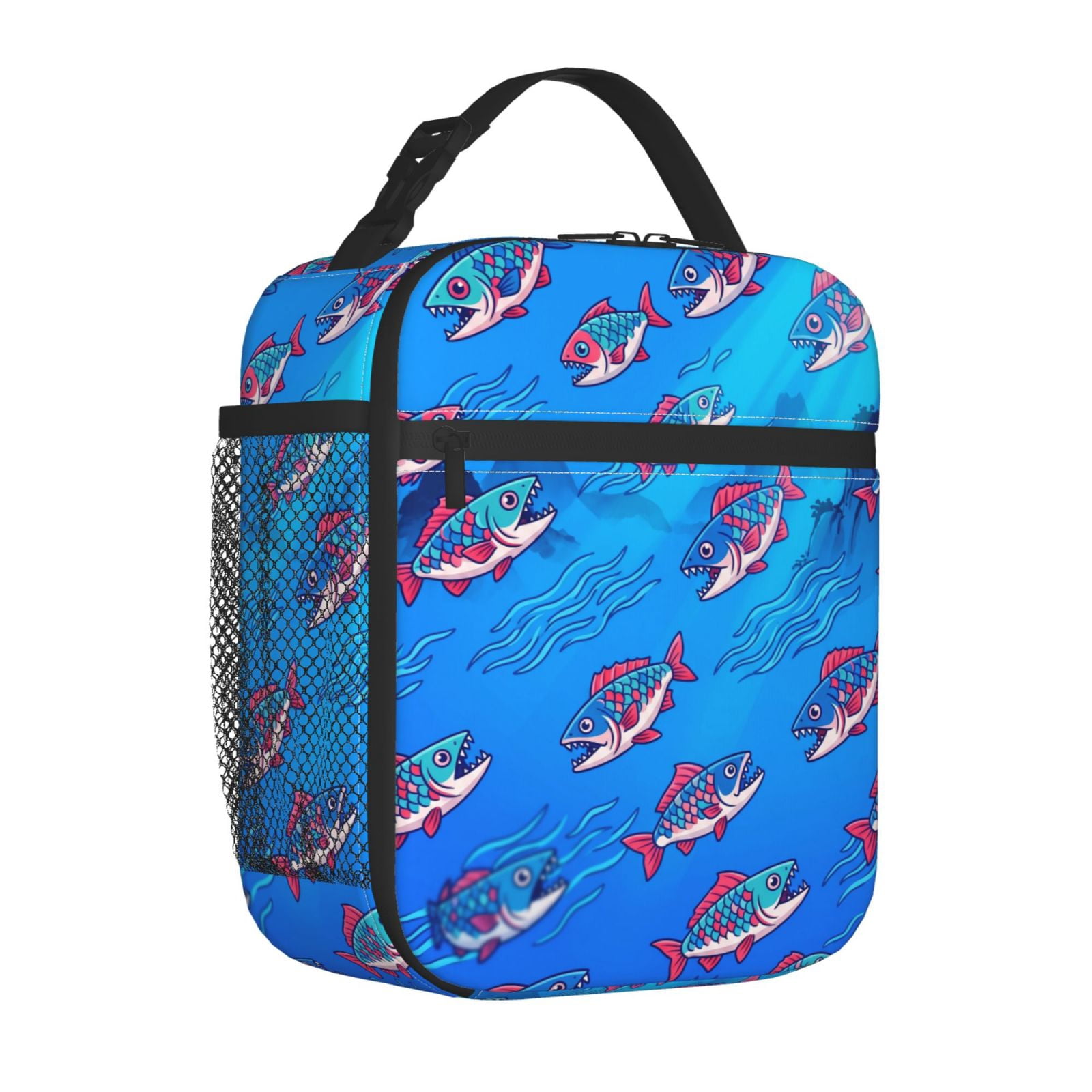 Fish Lunch Box Reusable Insulated Meal Prep Bag, Bass Fishing Art ...