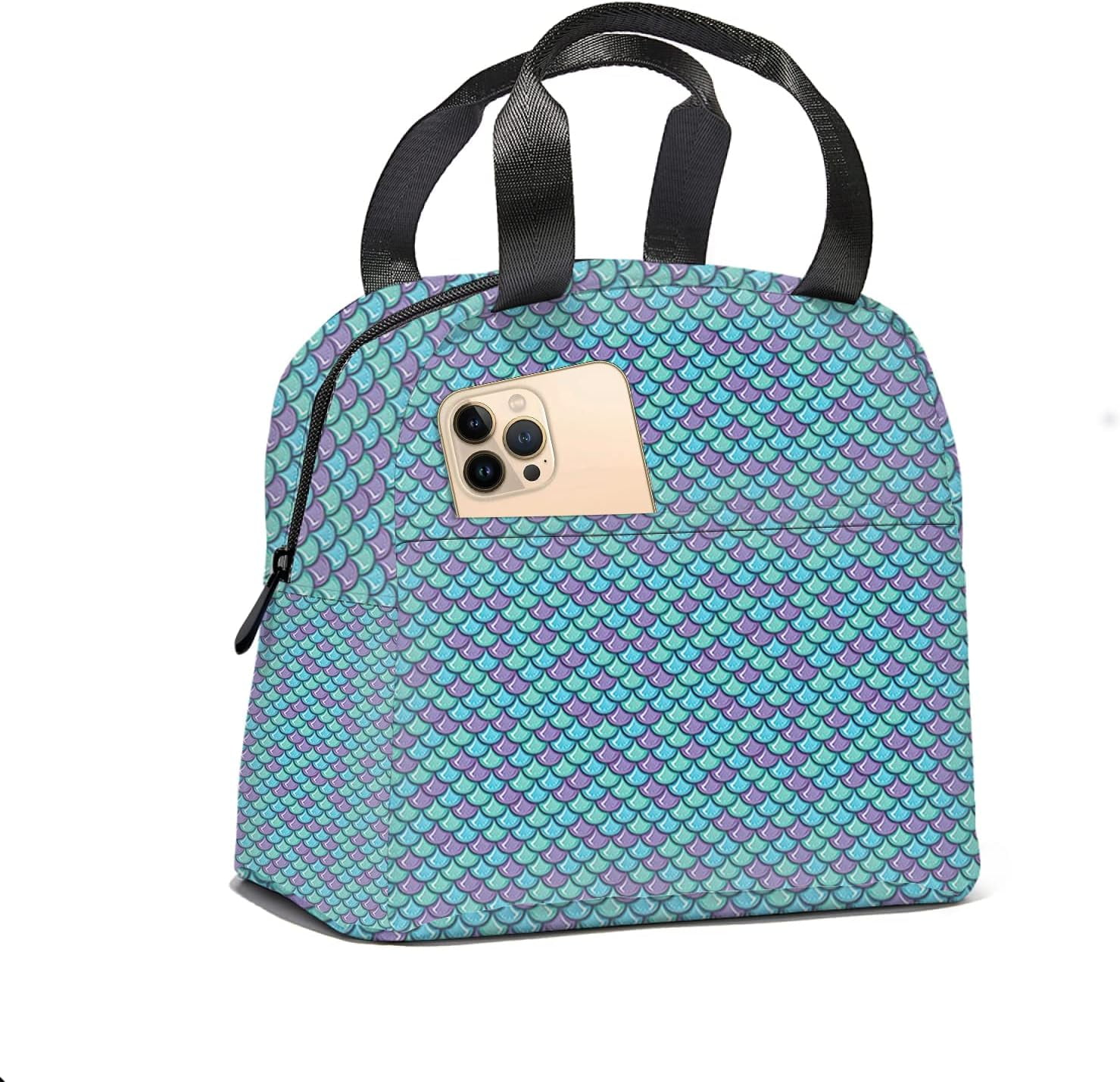 Fish Lunch Box Reusable Insulated Totes,Marine Animal Skin Dragon Scale ...