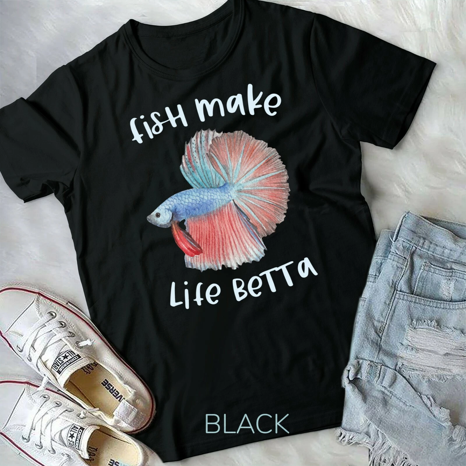 Fish Make Life Betta, Gifts, Betta Fish, Mom, and Aquarium Keeper ...
