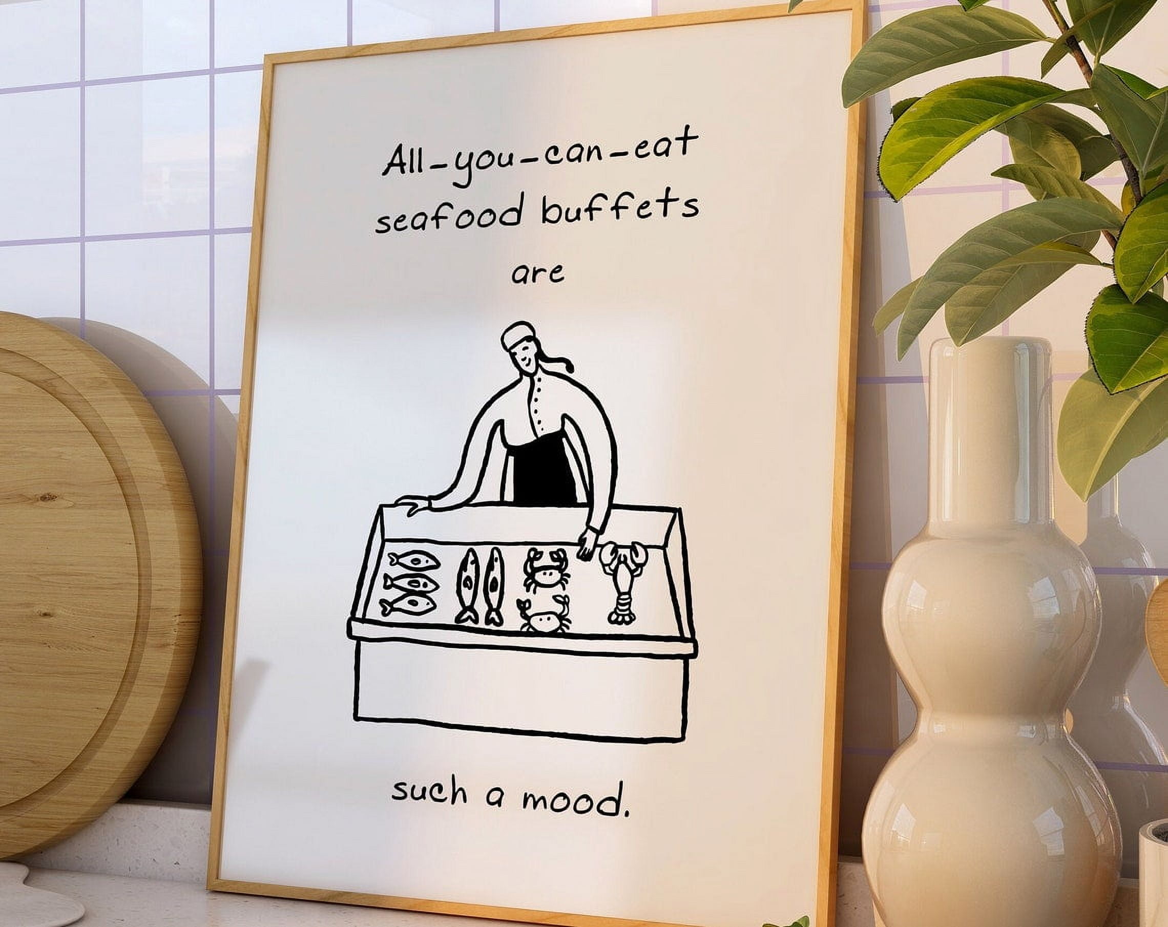 Fish Market Poster, Oysters Fish Crab Lobster Poster, Aesthetic Dining ...