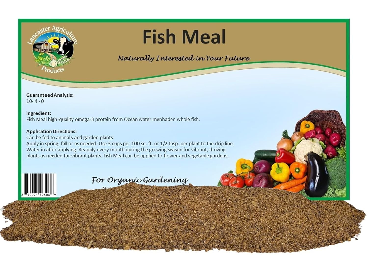 Fish Meal Fertilizer 16 Pounds for Vegetable Gardens, Flower Beds ...