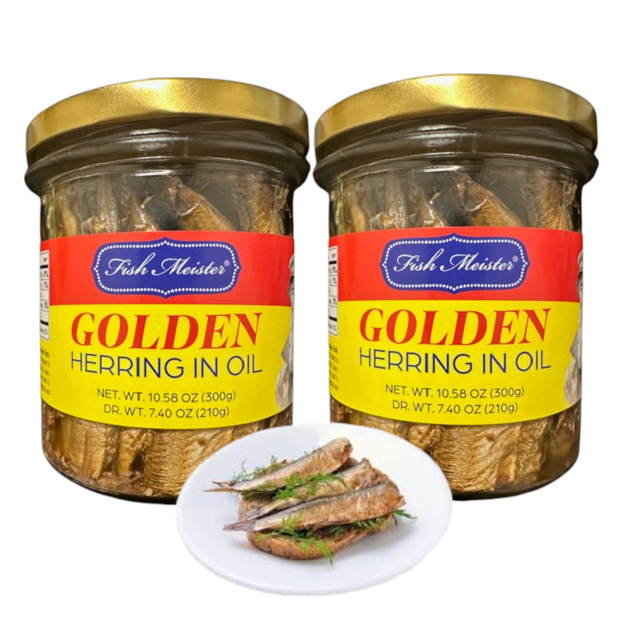 Fish Meister - Smoked GOLDEN HERRING in Oil 300g/7.40oz | Kosher ...