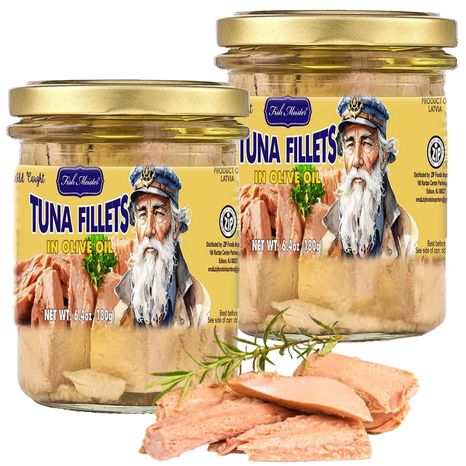 Fish Meister Tuna Fish in Premium Olive Oil - Tunas in Jar Rich with ...