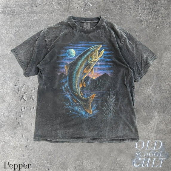 Fish Midnight Vintage Style Graphic Shirt, Retro Fisher Comfort Colors ...