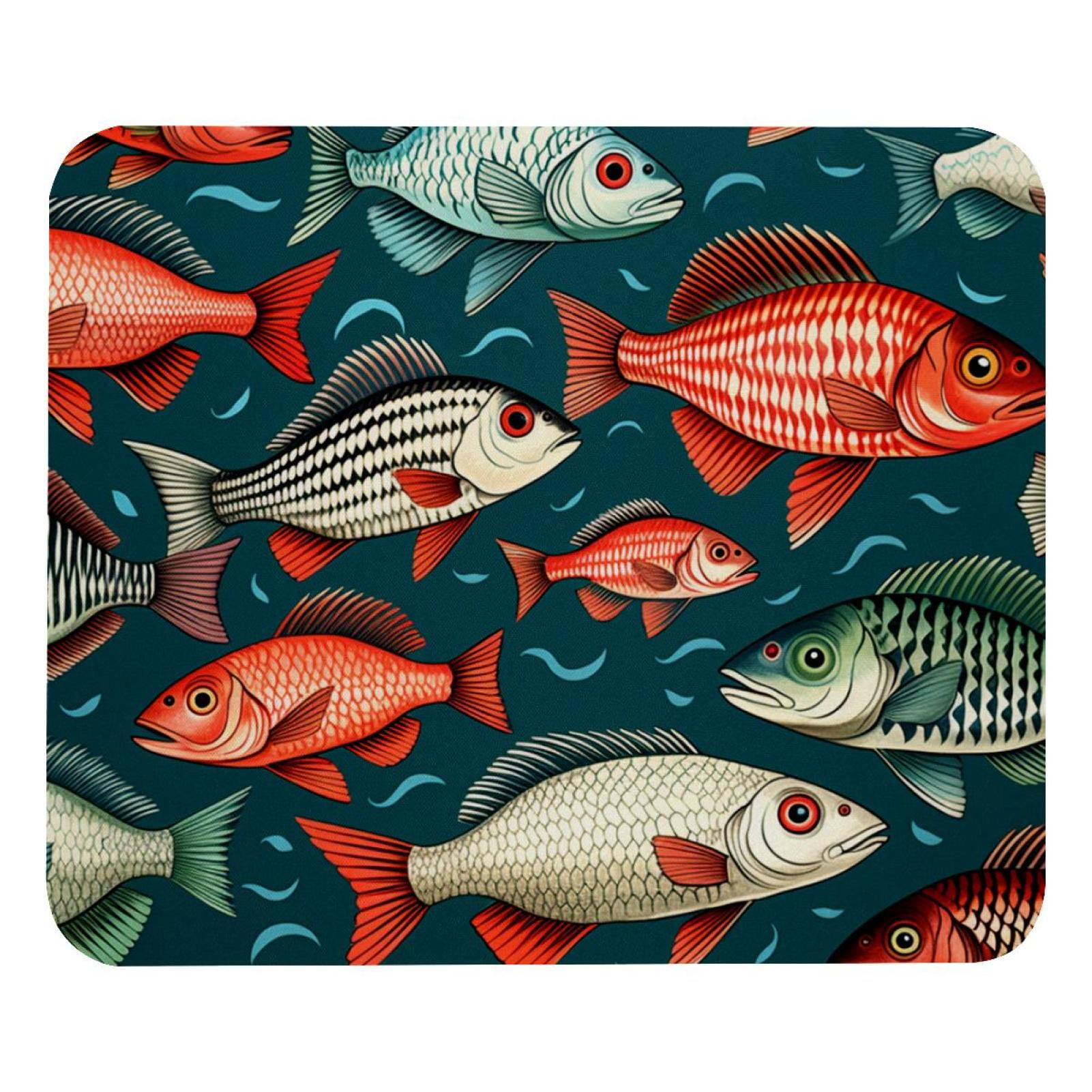 Fish Mouse Pad, Rubber Base Computer Mouse Pads for Wireless Mouse ...