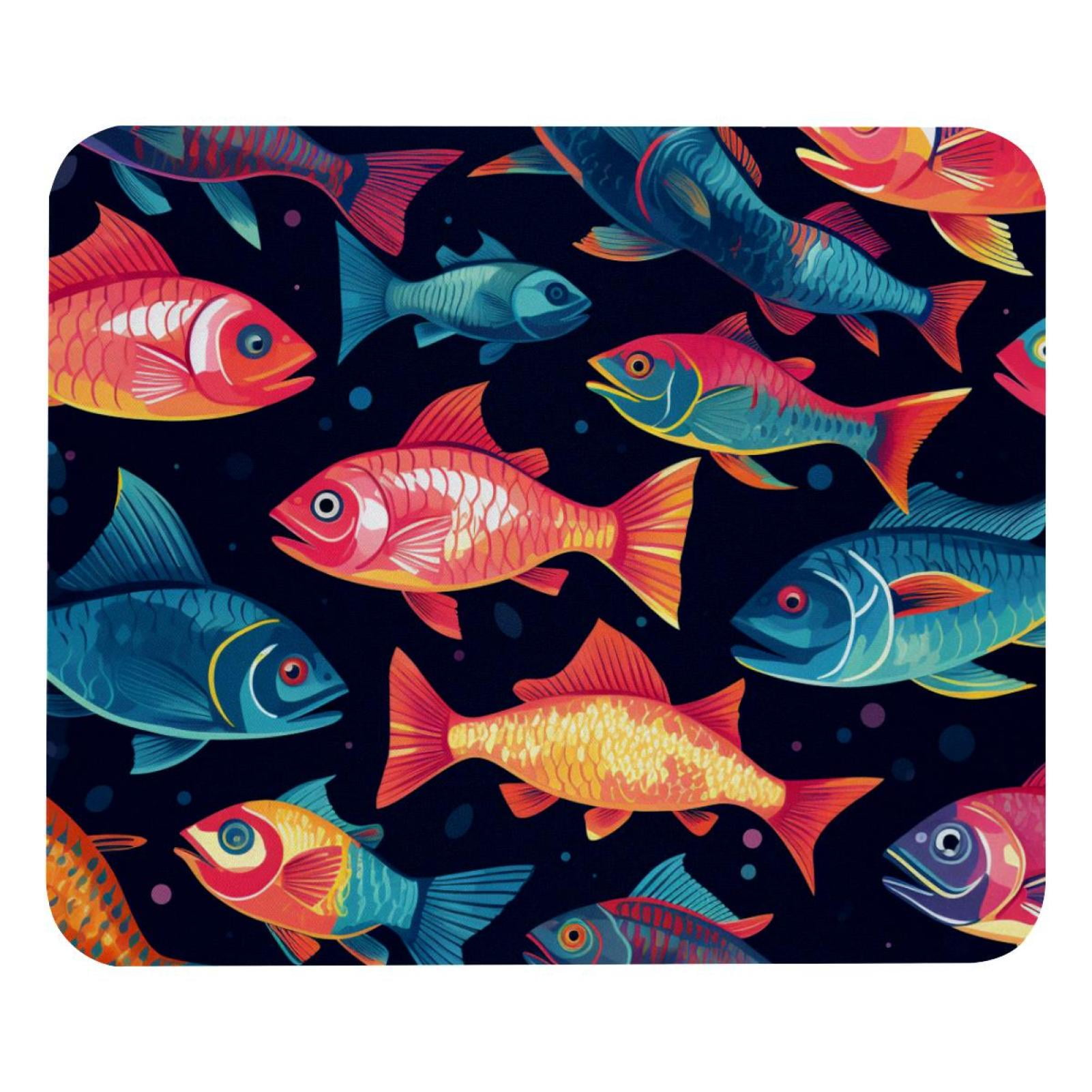 Fish Mouse Pad for Wireless Mouse Home Office Desk Laptop with Rubber ...