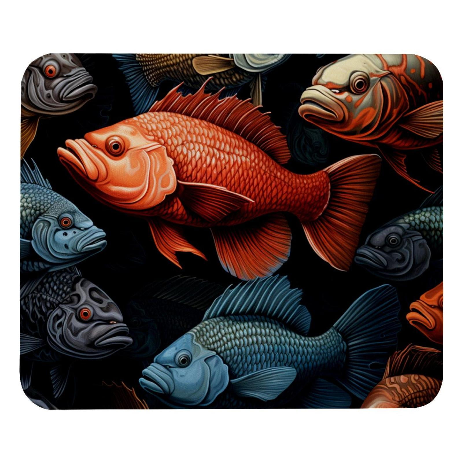 Fish Mouse Pad for Wireless Mouse Home Office Desk Laptop with Rubber ...