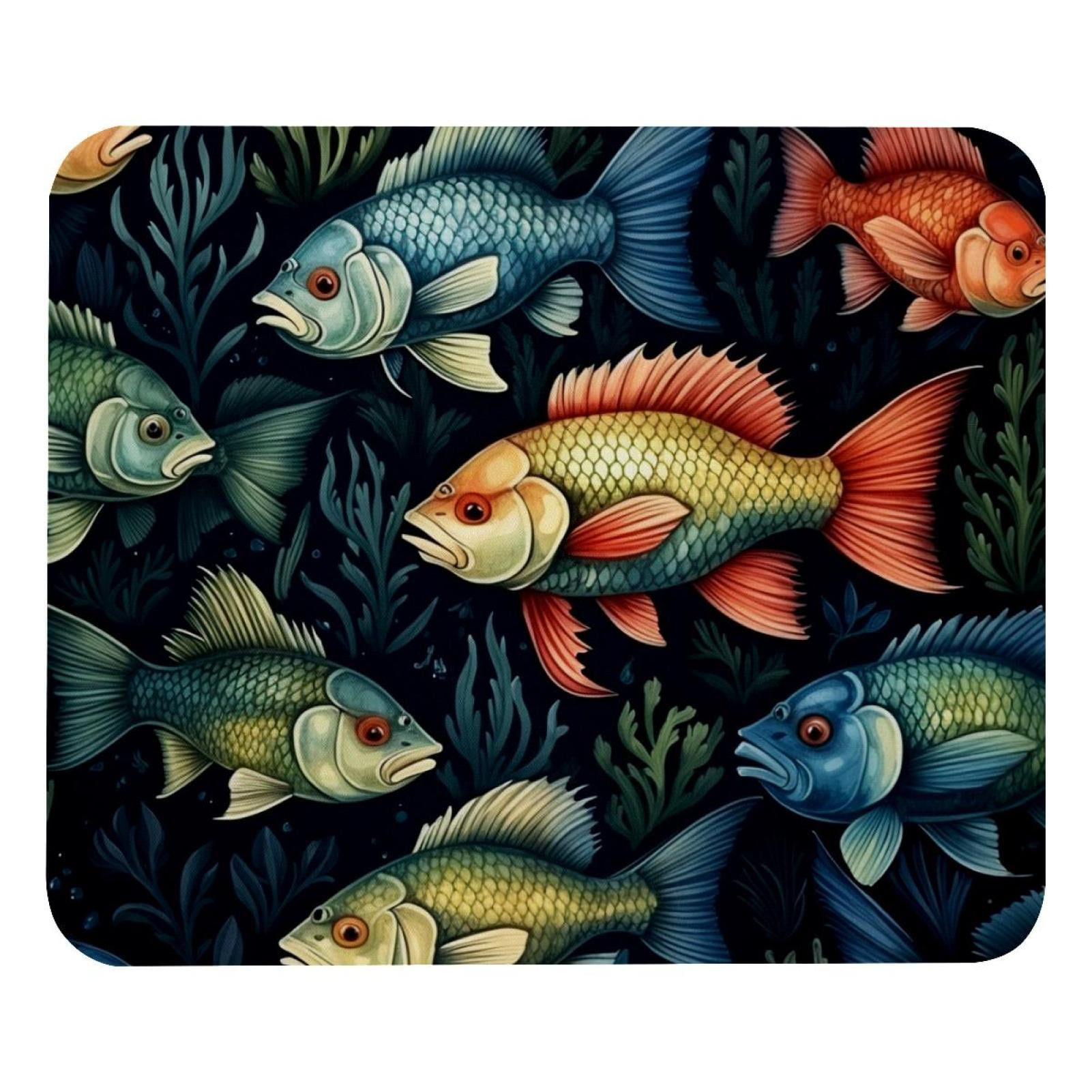 Fish Mouse Pad for Wireless Mouse Home Office Desk Laptop with Rubber ...