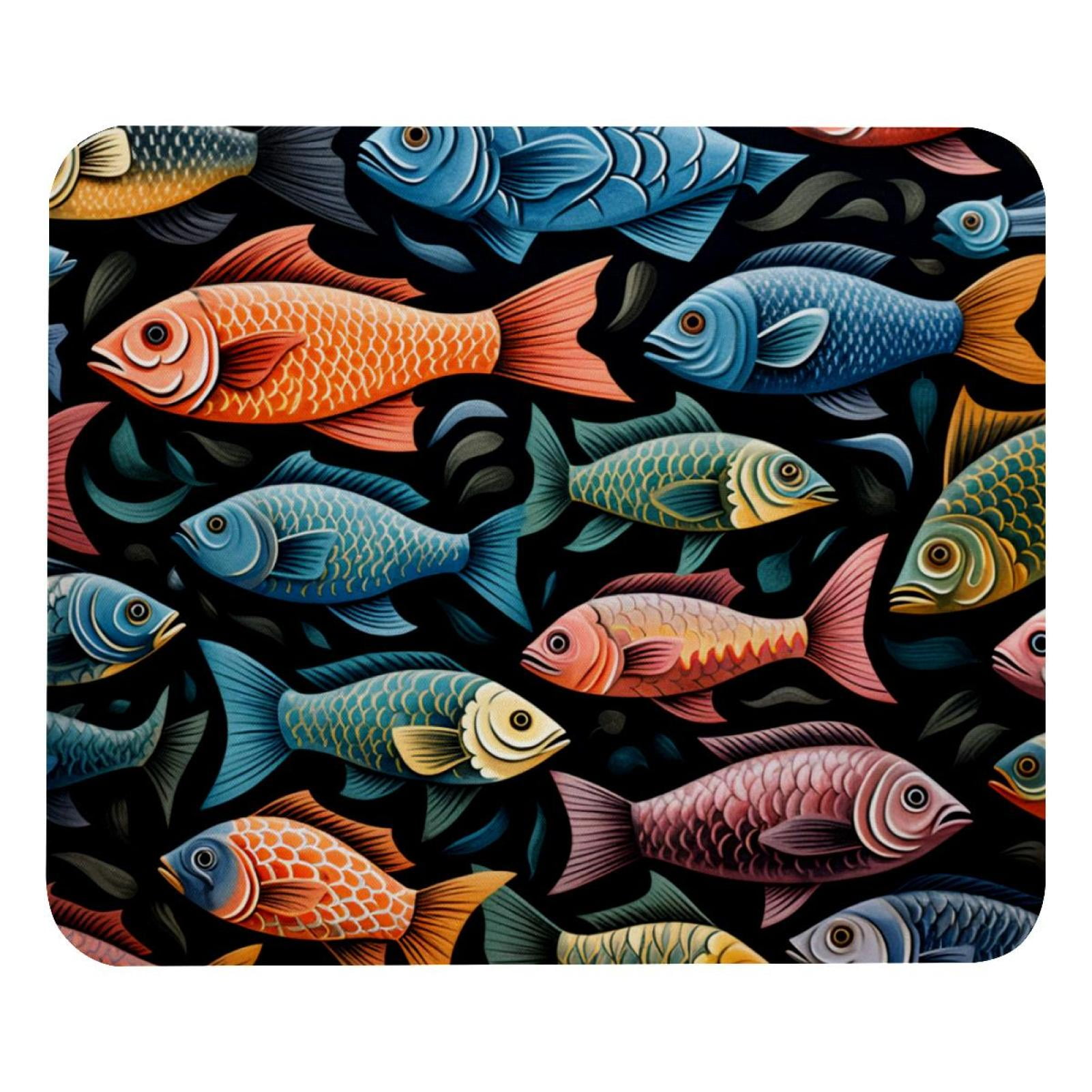 Fish Mouse Pad for Wireless Mouse Home Office Desk Laptop with Rubber ...