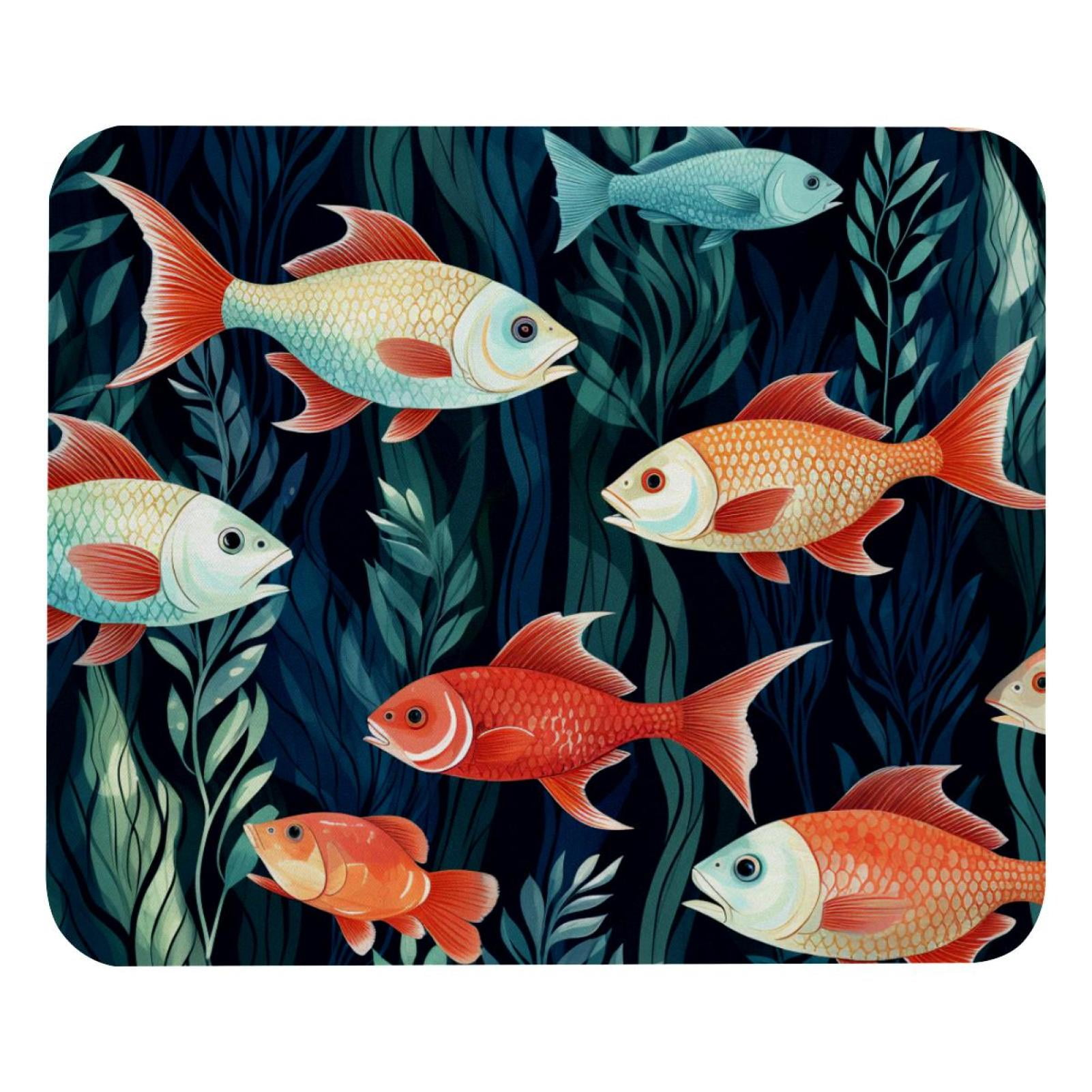 Fish Mouse Pad for Wireless Mouse Home Office Desk Laptop with Rubber ...