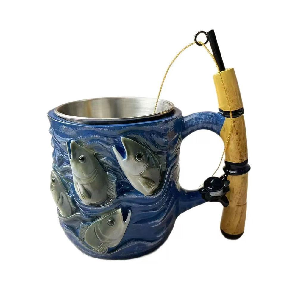 Fish Mug, The Anglers Dream Ceramic Mug, Funny Fishing Rod & Reel ...