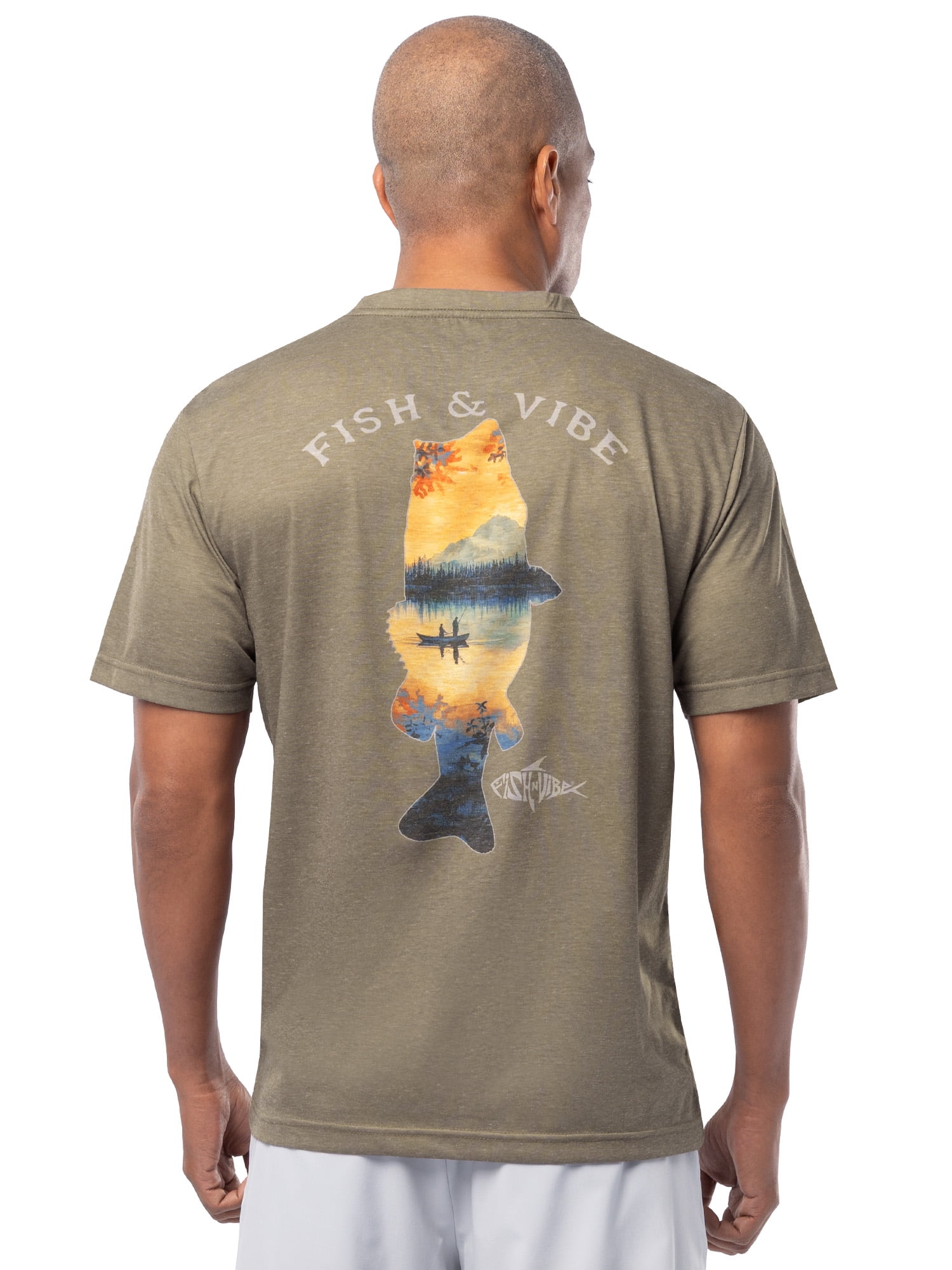 Fish N Vibe Men's Short Sleeve Fishing Performance Outdoor Graphic T ...